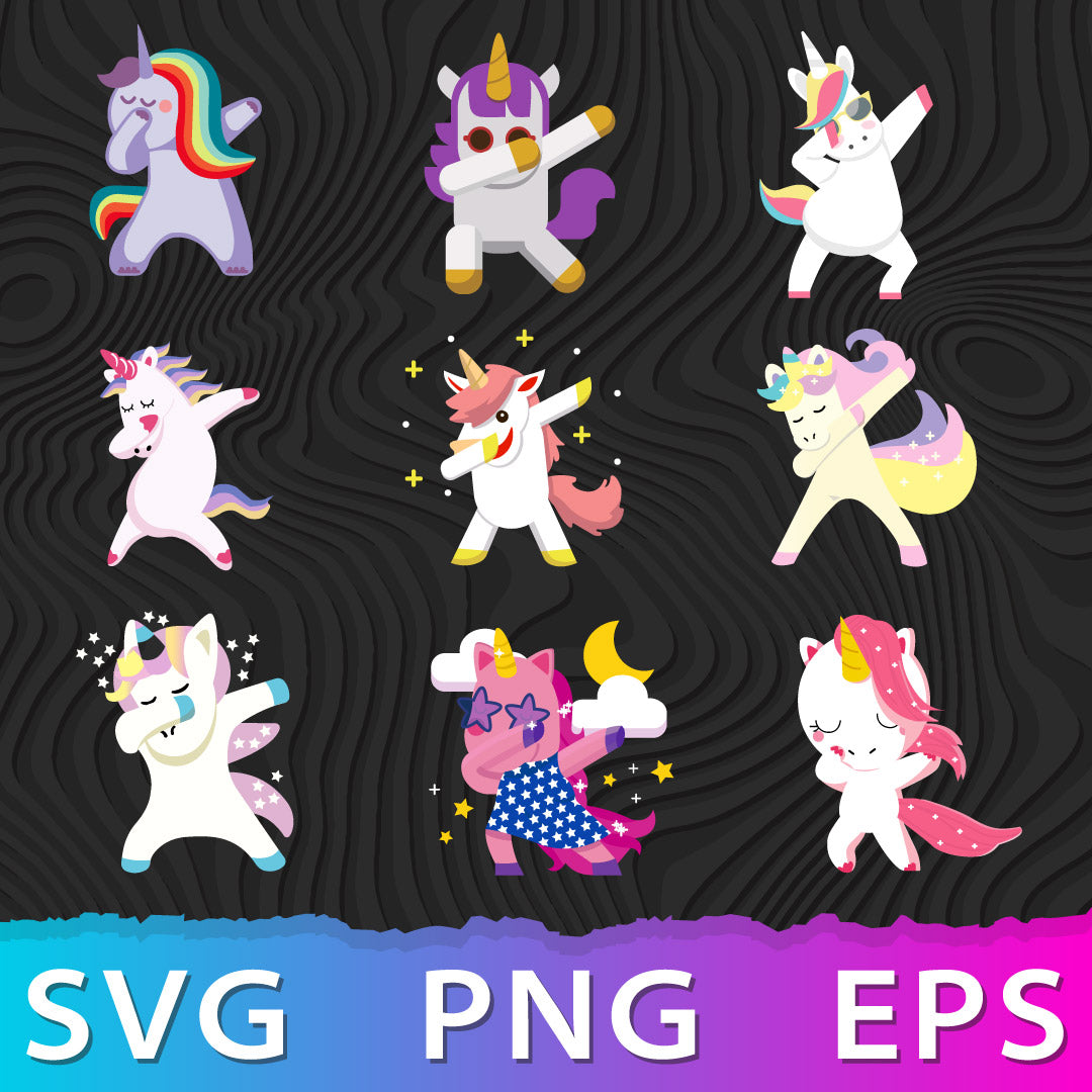 Dabbing Unicorn SVG Bundle, Dabbing Unicorn SVG Files For Cricut, Dabb