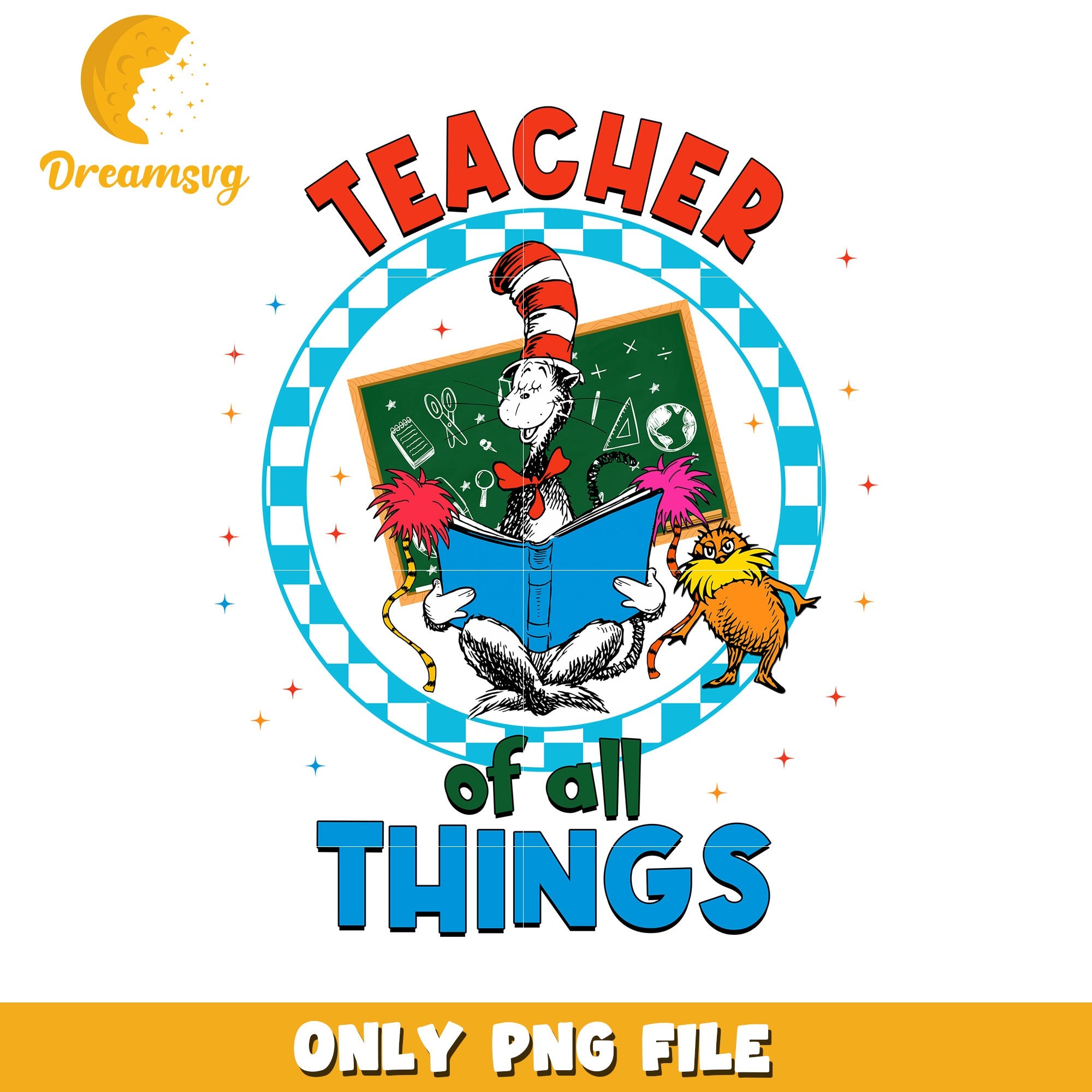 Cat in the Hat Teacher PNG Design