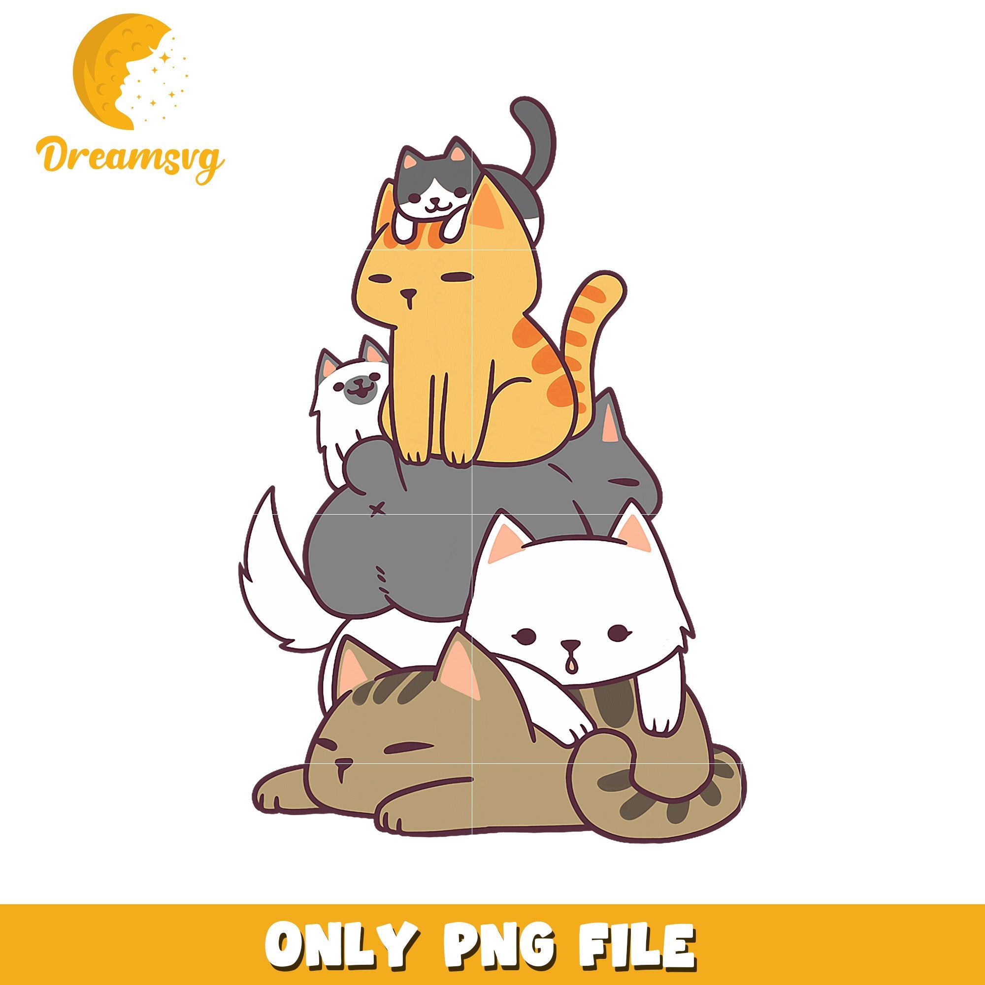 Cute Cat Stack PNG Download