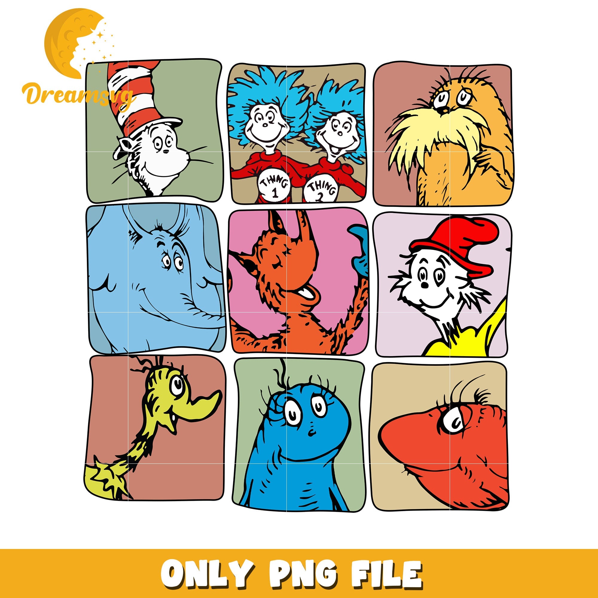 Dr Seuss Character PNG Sublimation