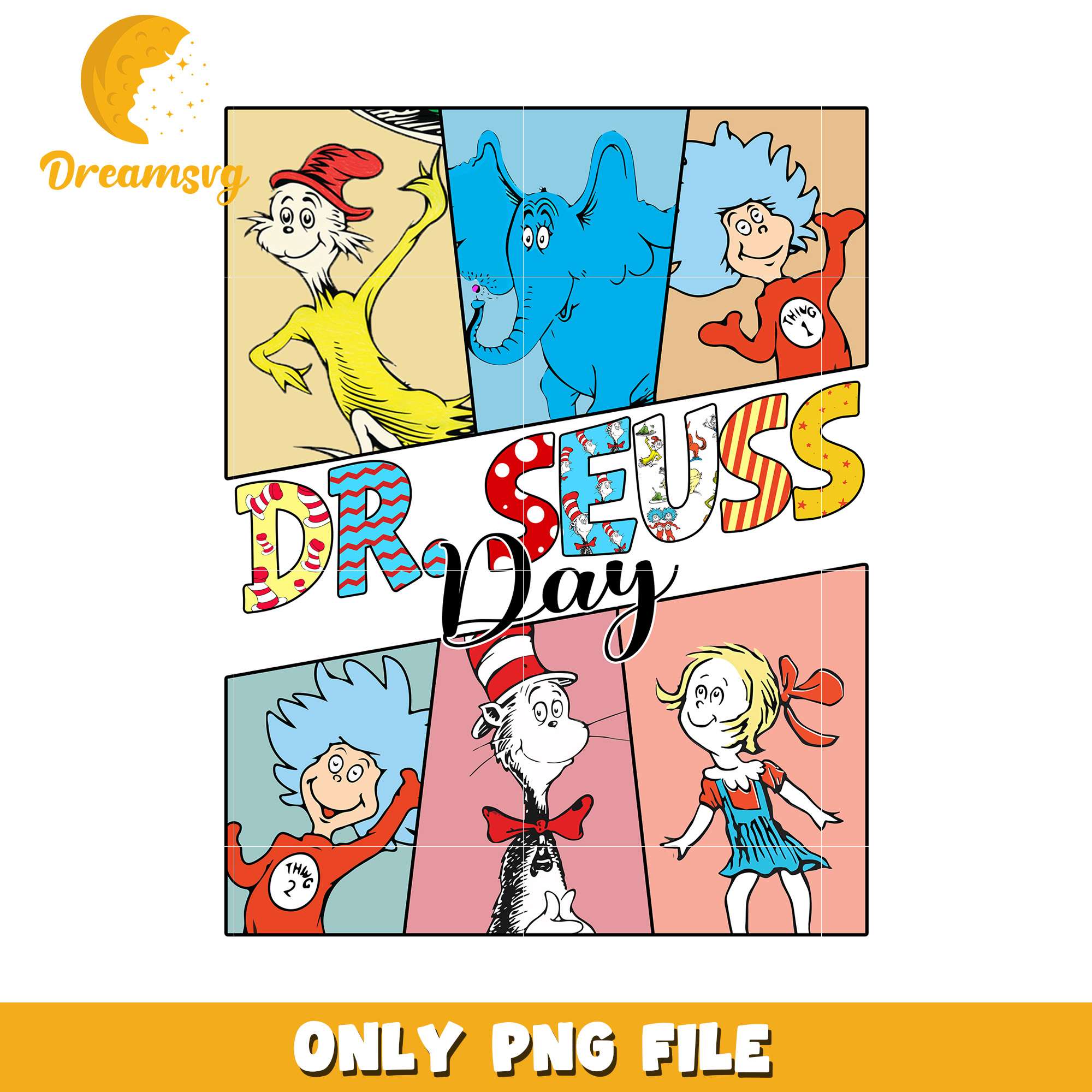 Dr Seuss Day Colorful PNG Art for Kids Celebration – Printy Studio