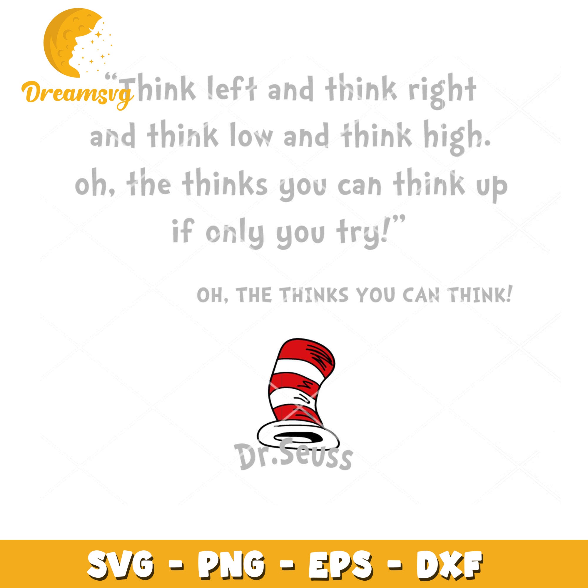 Dr Seuss Thinker SVG Cut File