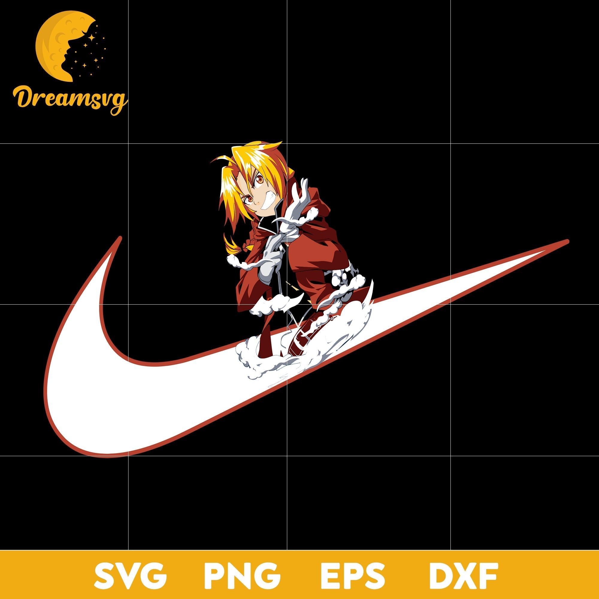 Edward Elric x Nike Svg, Edward Elric Svg, Fullmetal Alchemist Svg, fi