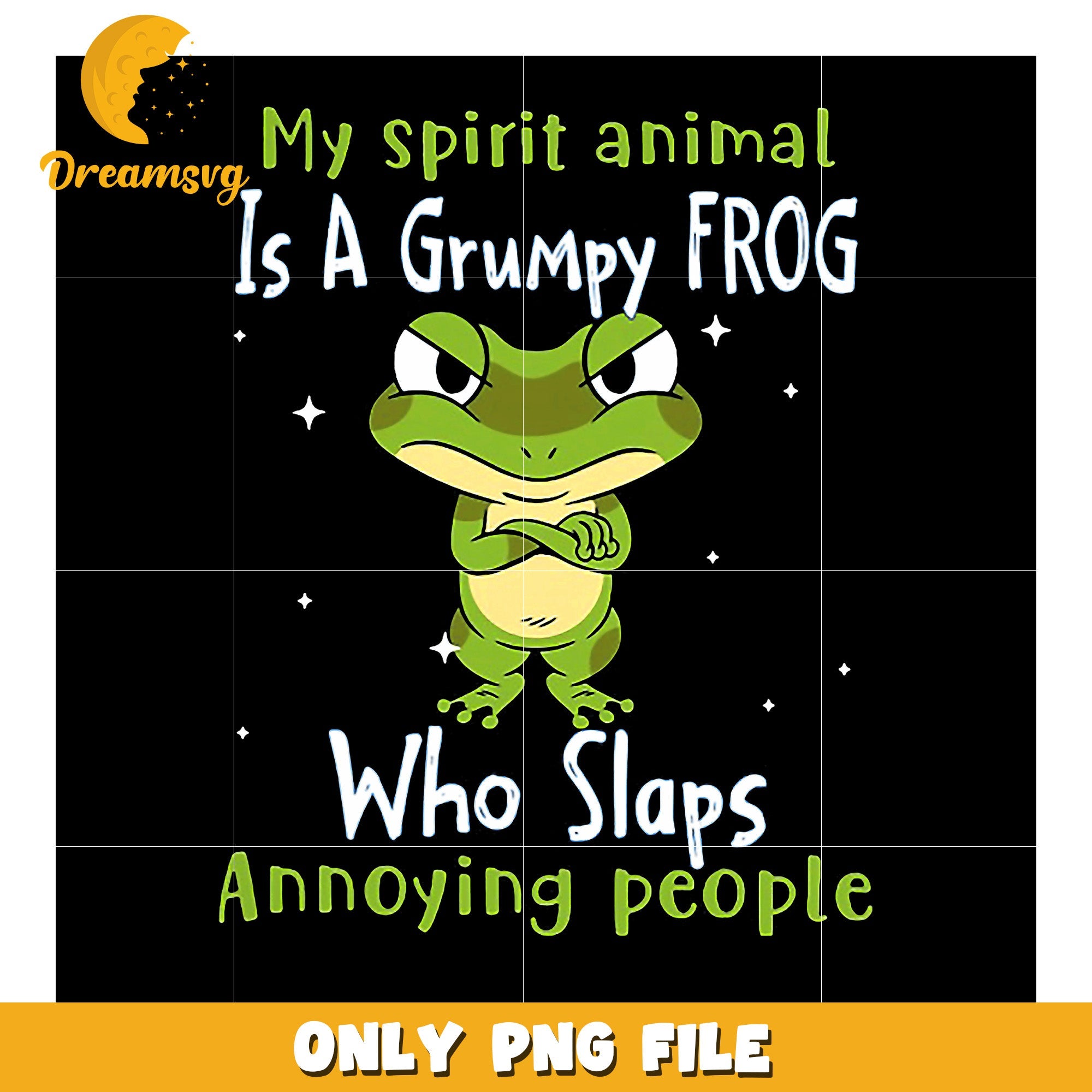 Grumpy Frog Spirit Animal PNG