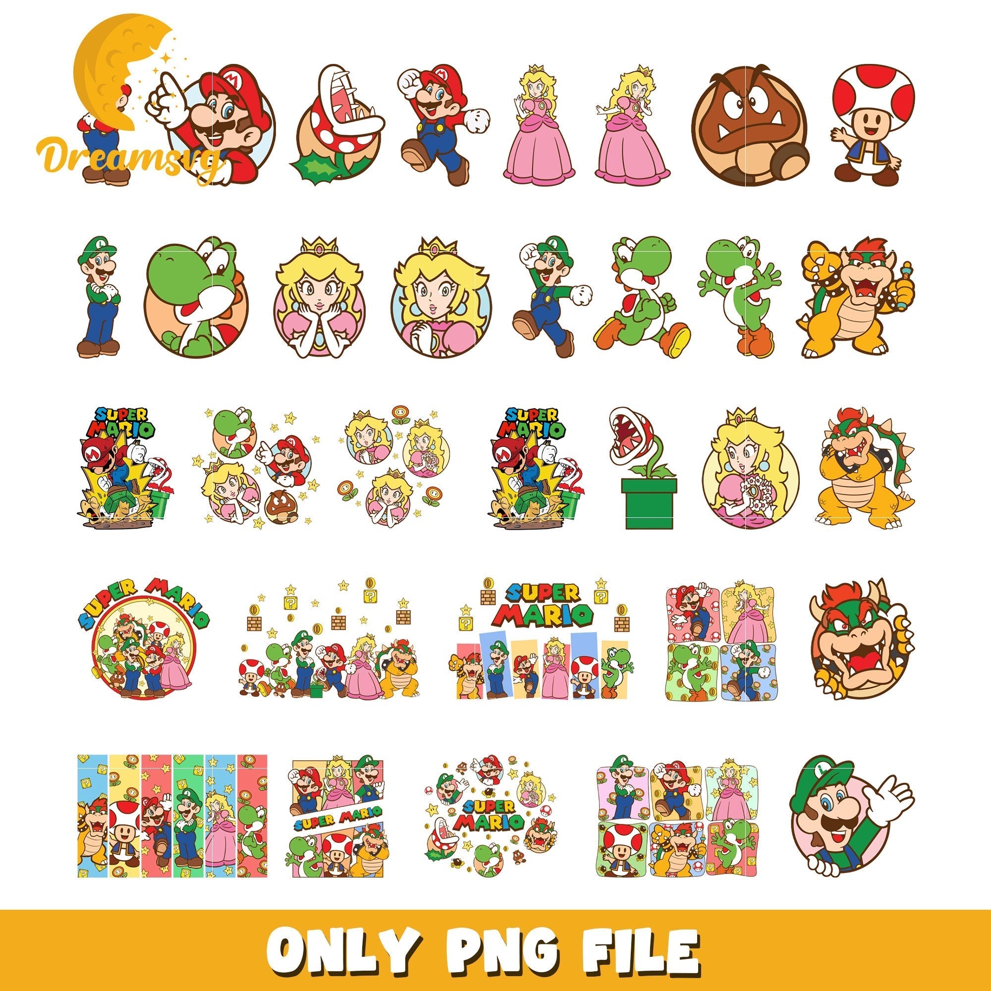 Cast of Super Mario bros bundle png, super mario bros png