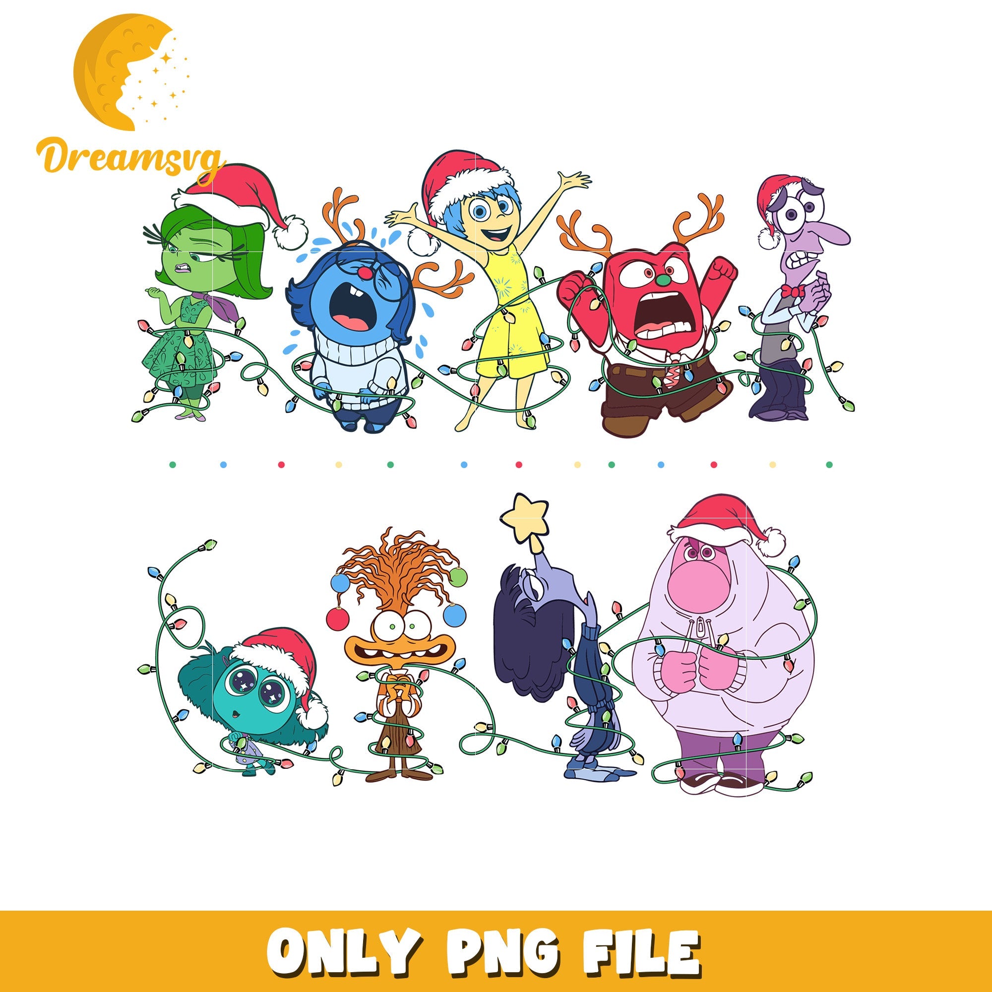 Merry christmas inside out png, christmas sparkle png, disney winter p