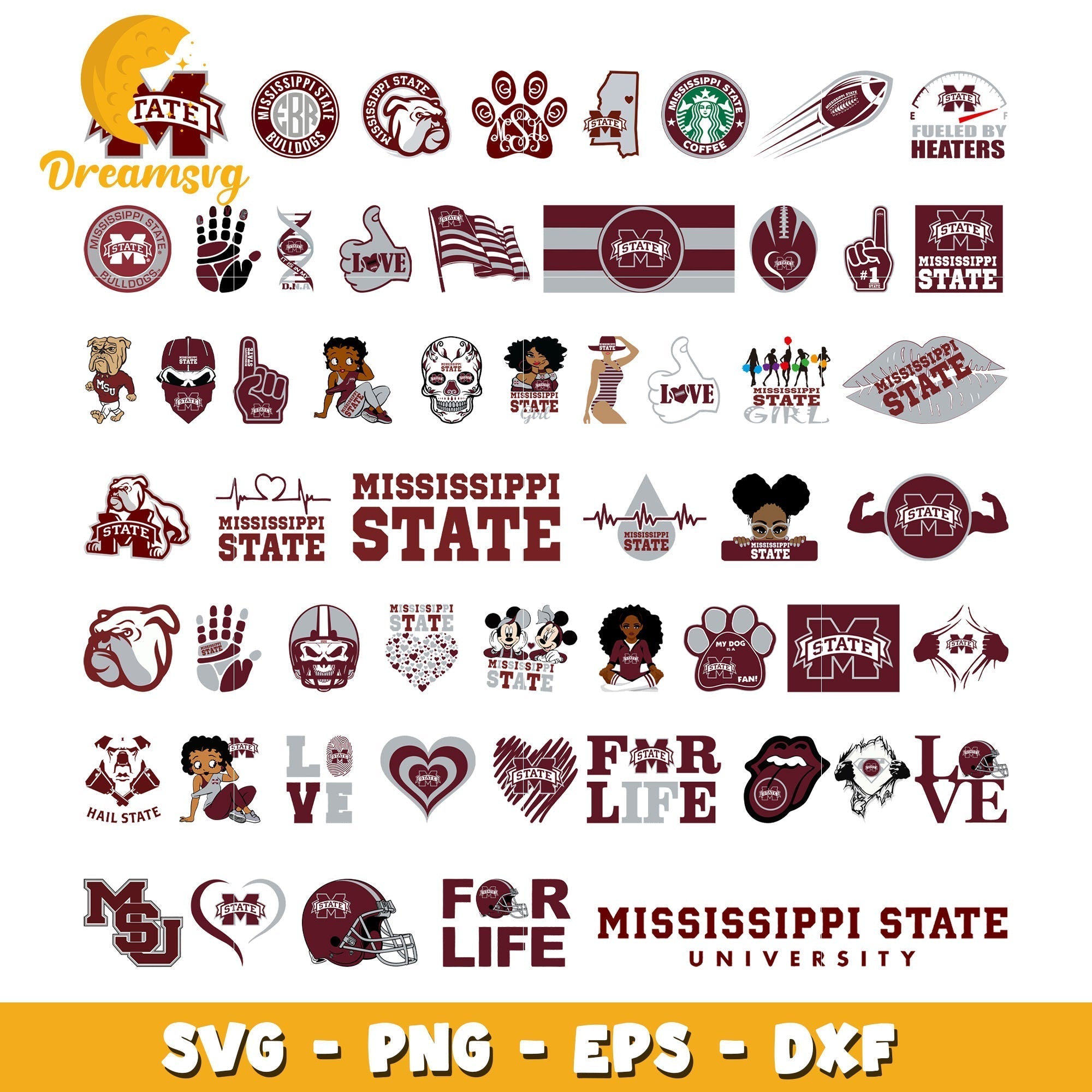 Mississippi state bulldogs logo bundle svg, mississippi state bulldogs