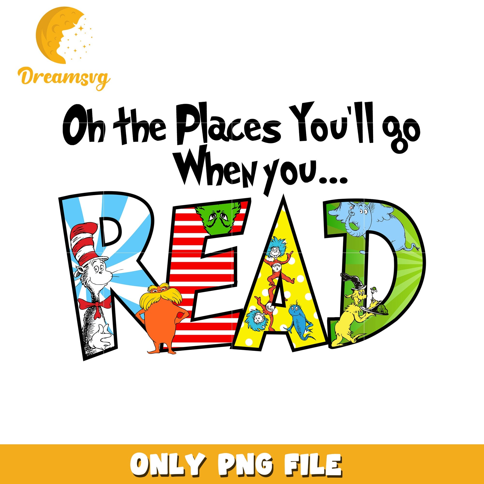 Oh the Places Youll Go Reading PNG