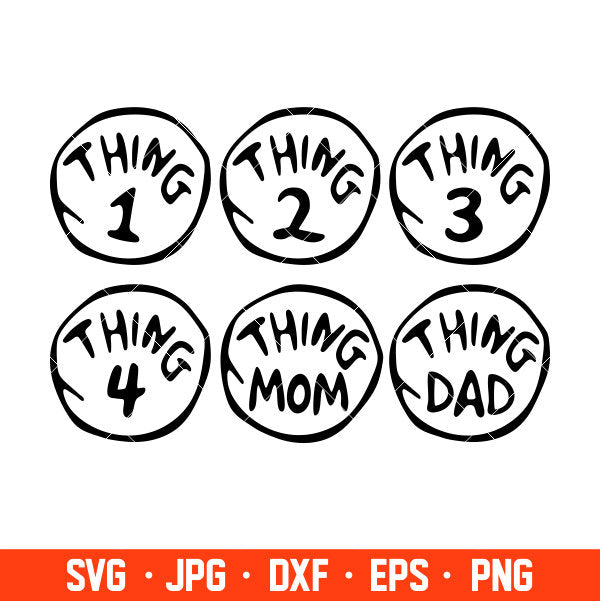 Thing 1 Thing 2 Svg, Thing Family Svg Bundle, Mom Of all Things Svg, D