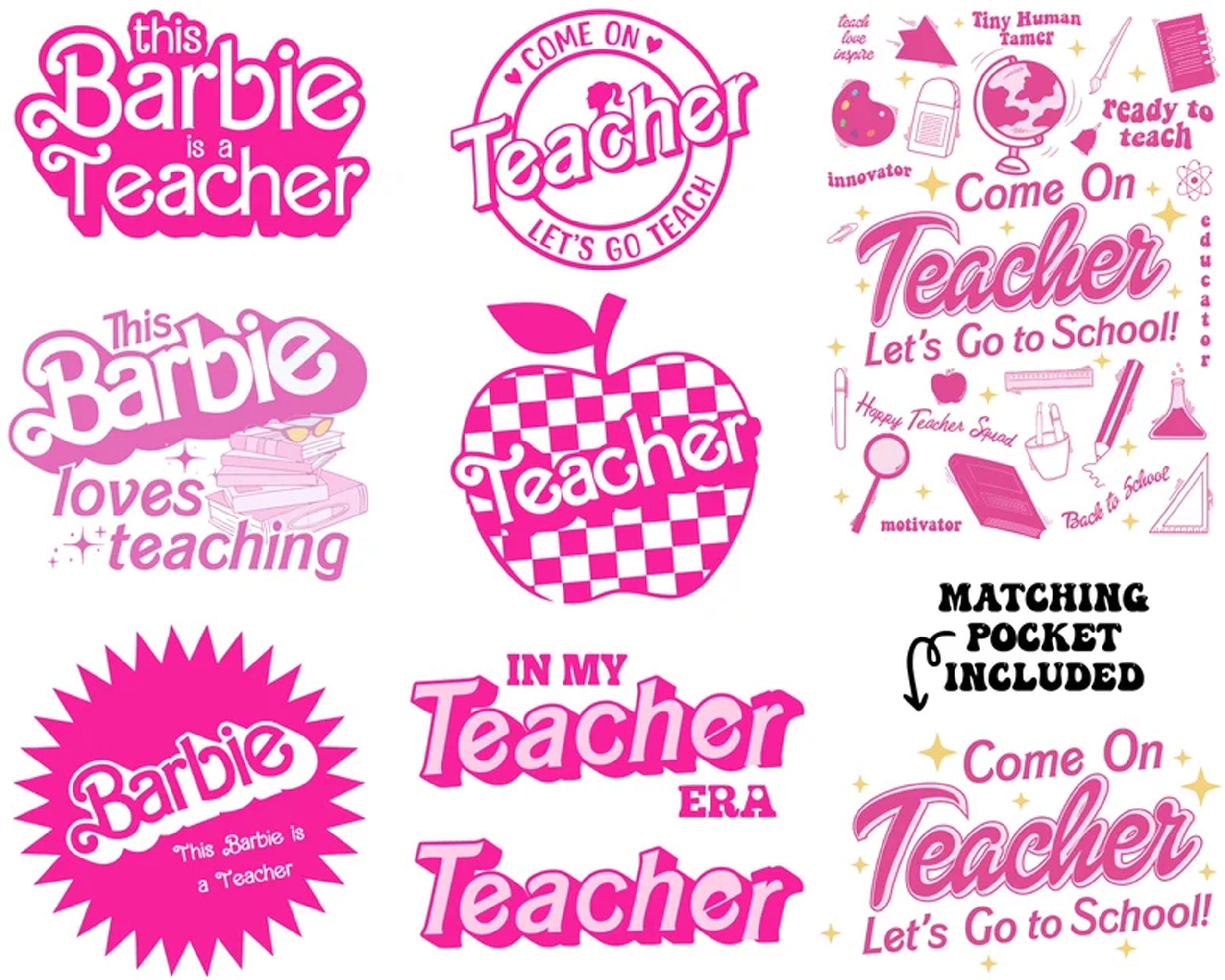 Barbie Teacher Png Bundle, In My Teacher Era Png, Barbie Teacher Era,