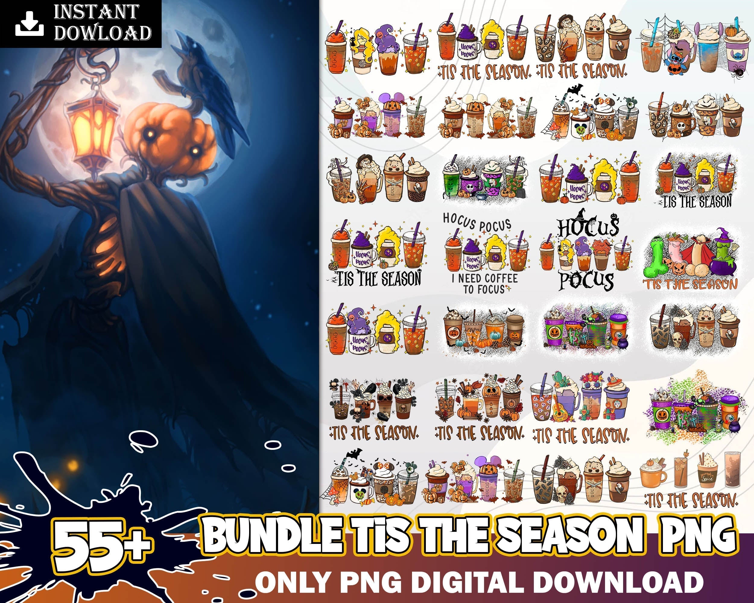 55+ Tis The Season Bundle Png, Halloween Bundle, Bundle 55 Fall season