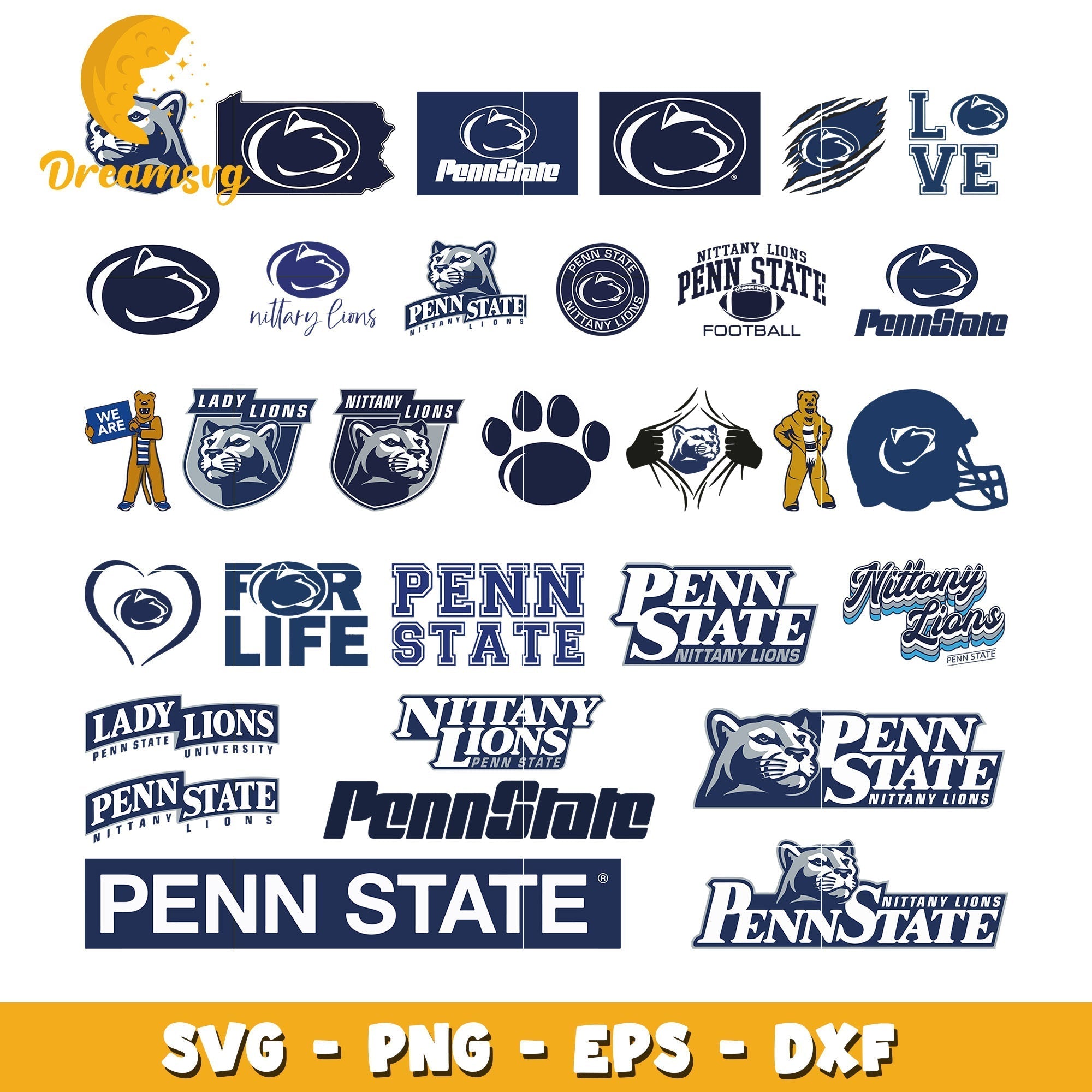 Penn state logo design bundle svg, nittany lion penn state svg