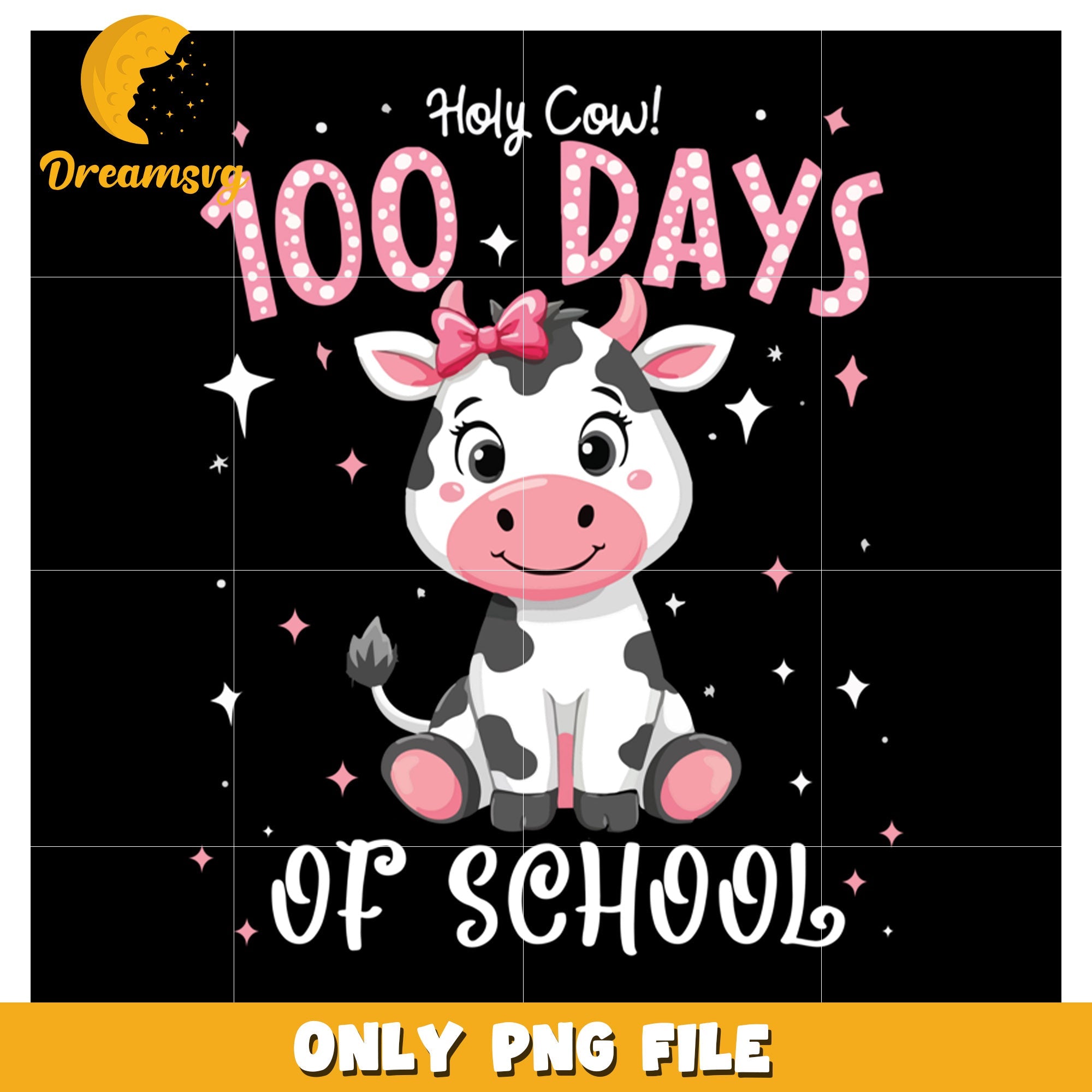 100 Days Of School Cow PNG