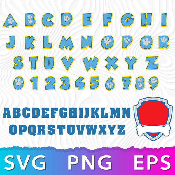 Layered Paw Patrol Alphabet SVG, Paw Patrol Font SVG, Paw Patrol Alpha ...
