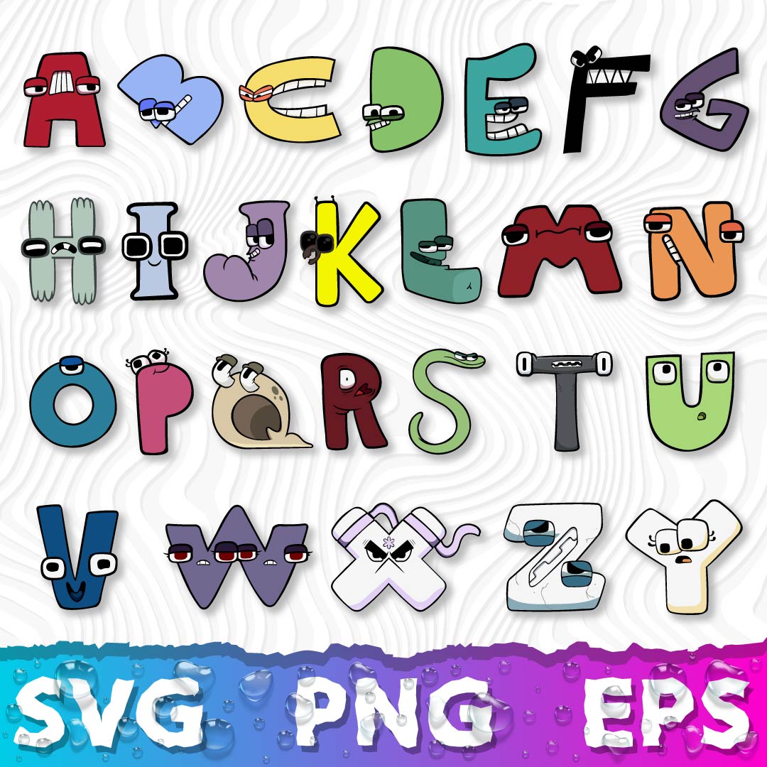 Alphabet Lore SVG, Cricut SVG, Villain Letter ABC, Lore Alphabet PNG,