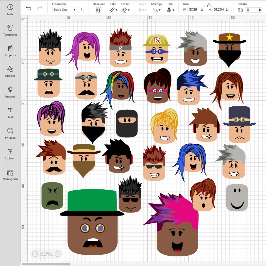 Roblox Face SVG Bundle, Roblox Face Clipart, Roblox Man Face PNG, Robl
