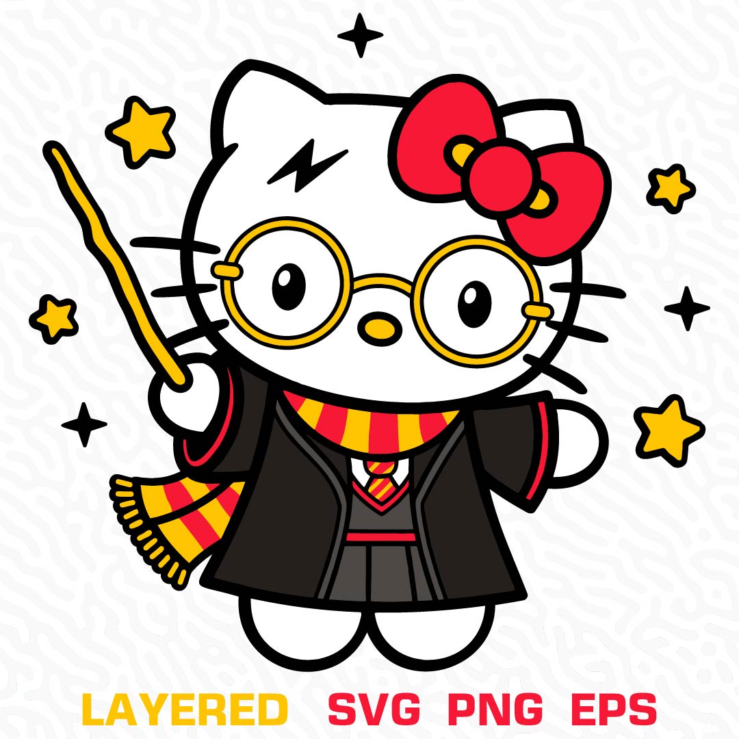 Hello Kitty Harry Potter Svg, Hello Kitty Svg, Hello Kitty For Cricut,