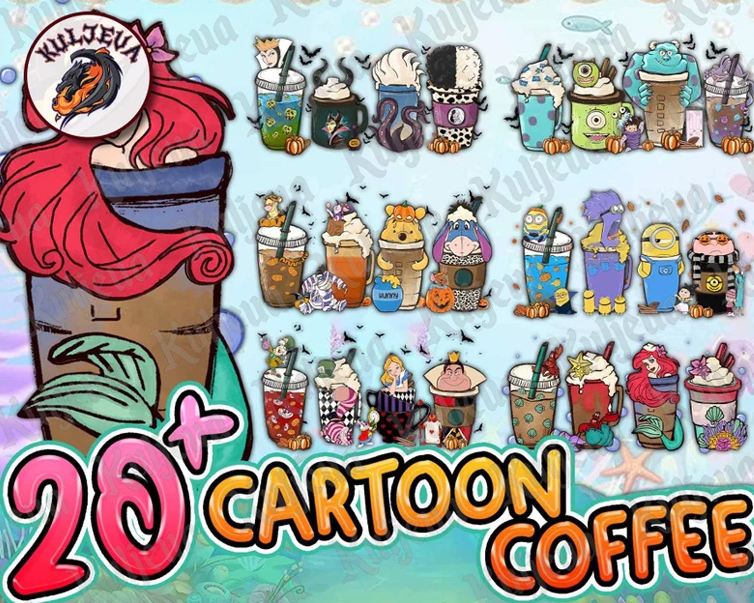 20+ Cartoon Coffee Png Bundle, Funny Movie Hand Drawn Coffee Png, Hall