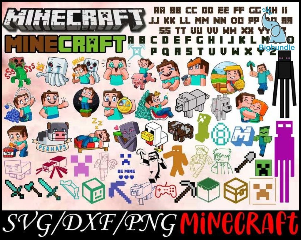 400+ Mine carf svg bundle cutting files for print and cricut