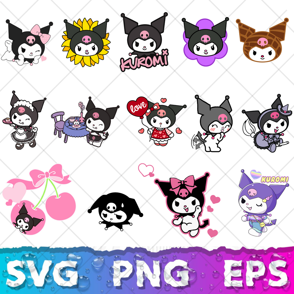 Kuromi SVG PNG Bundle - Kuromi Clipart for Cricut & Silhouette, Sublim