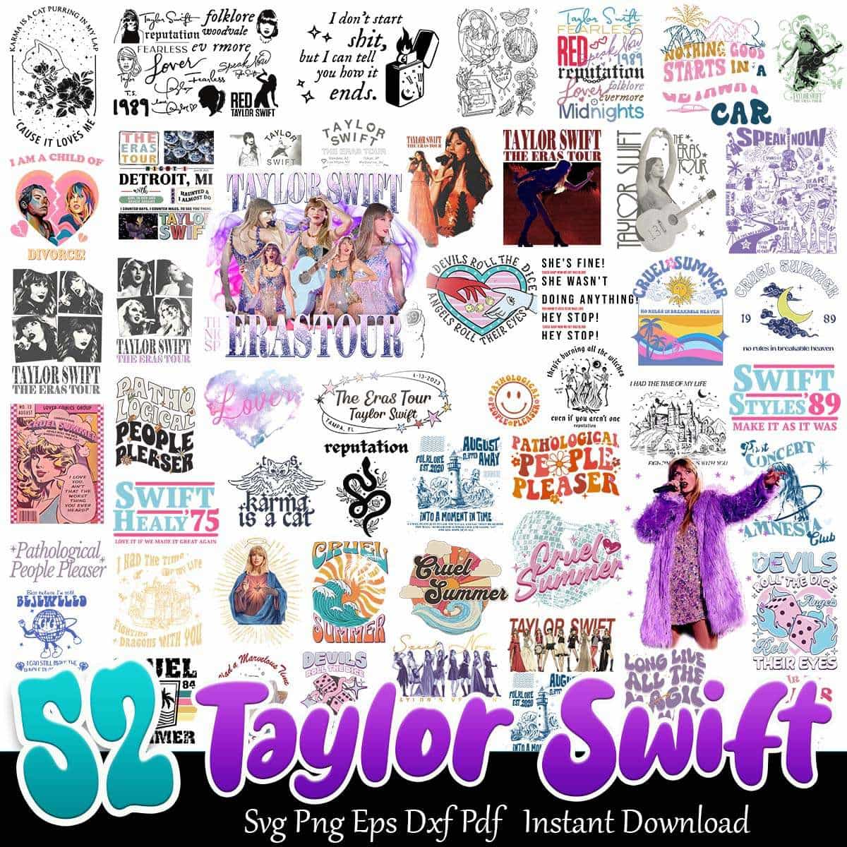 Taylor Swift Svg Bundle, Swiftie Music SVG for Cricut, Taylor Swift Si