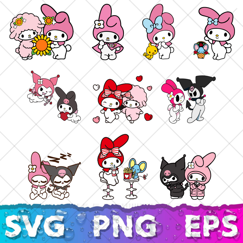 My Melody SVG Bundle, My Melody Clipart for Cricut & Silhouette, My Me