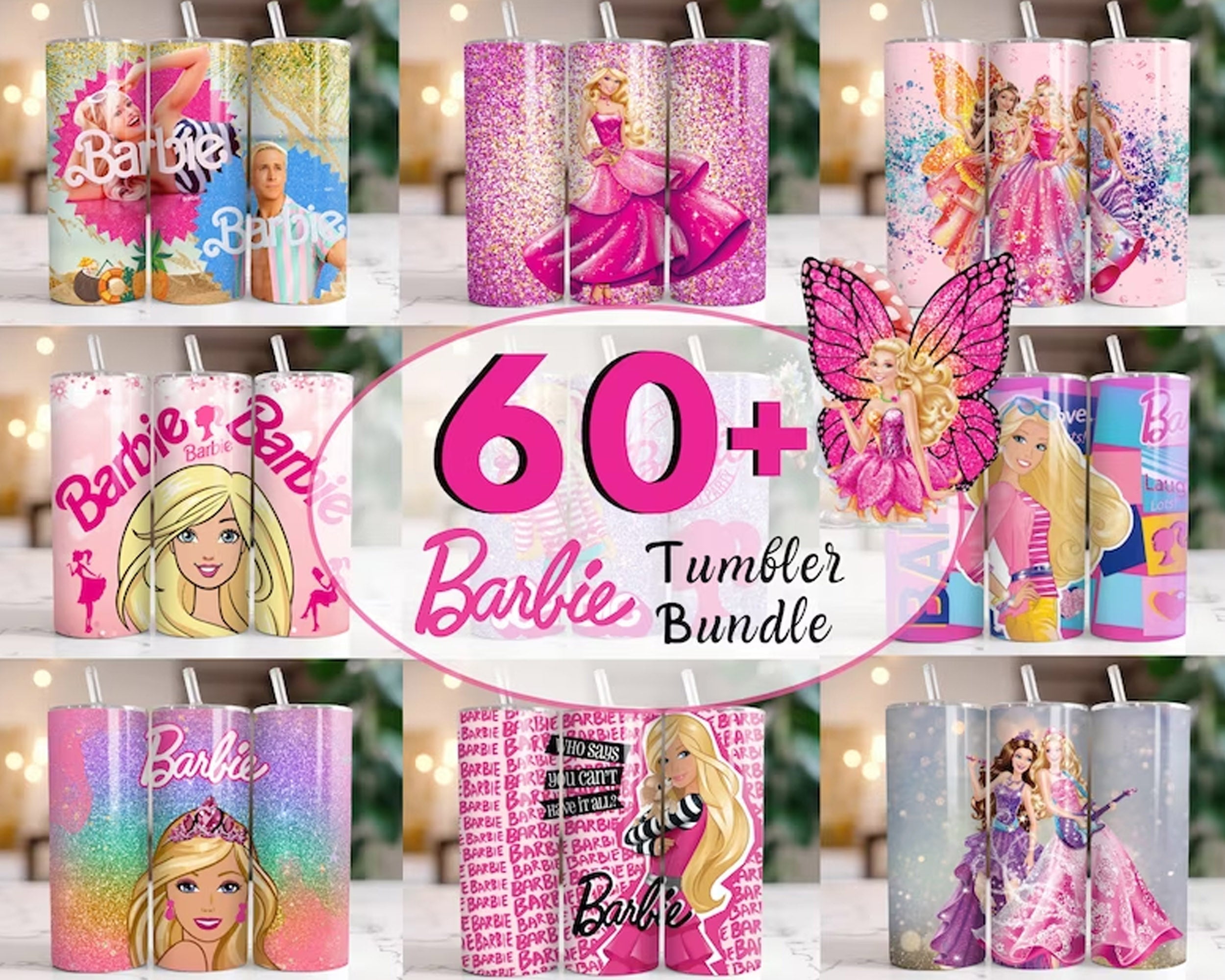 New Barbie Tumbler Wrap Bundle, Instant download – Printy Studio