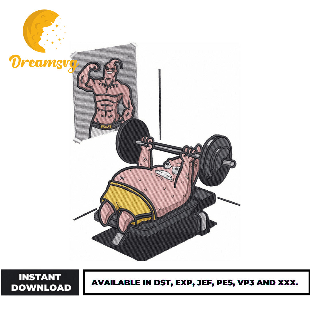 Patrick Star gym embroidery design
