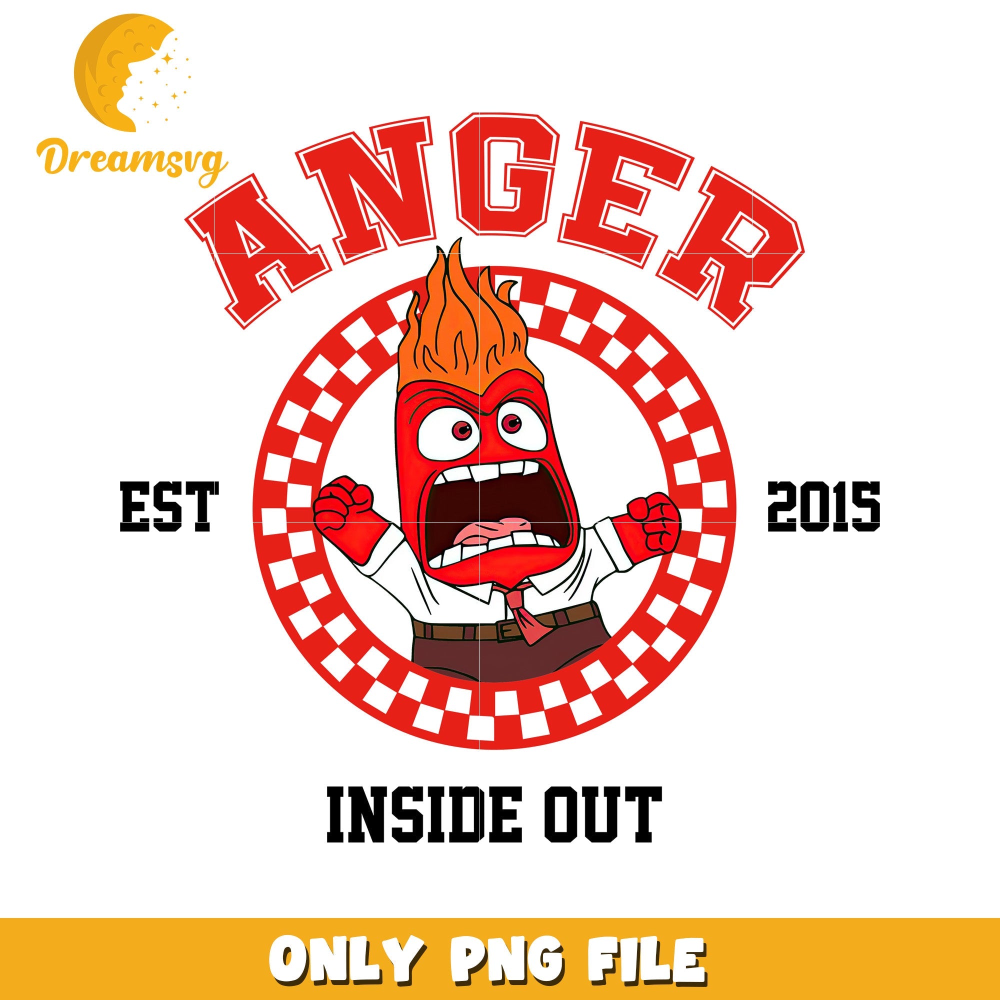 Anger Character PNG Inside Out Design for Fans 2015