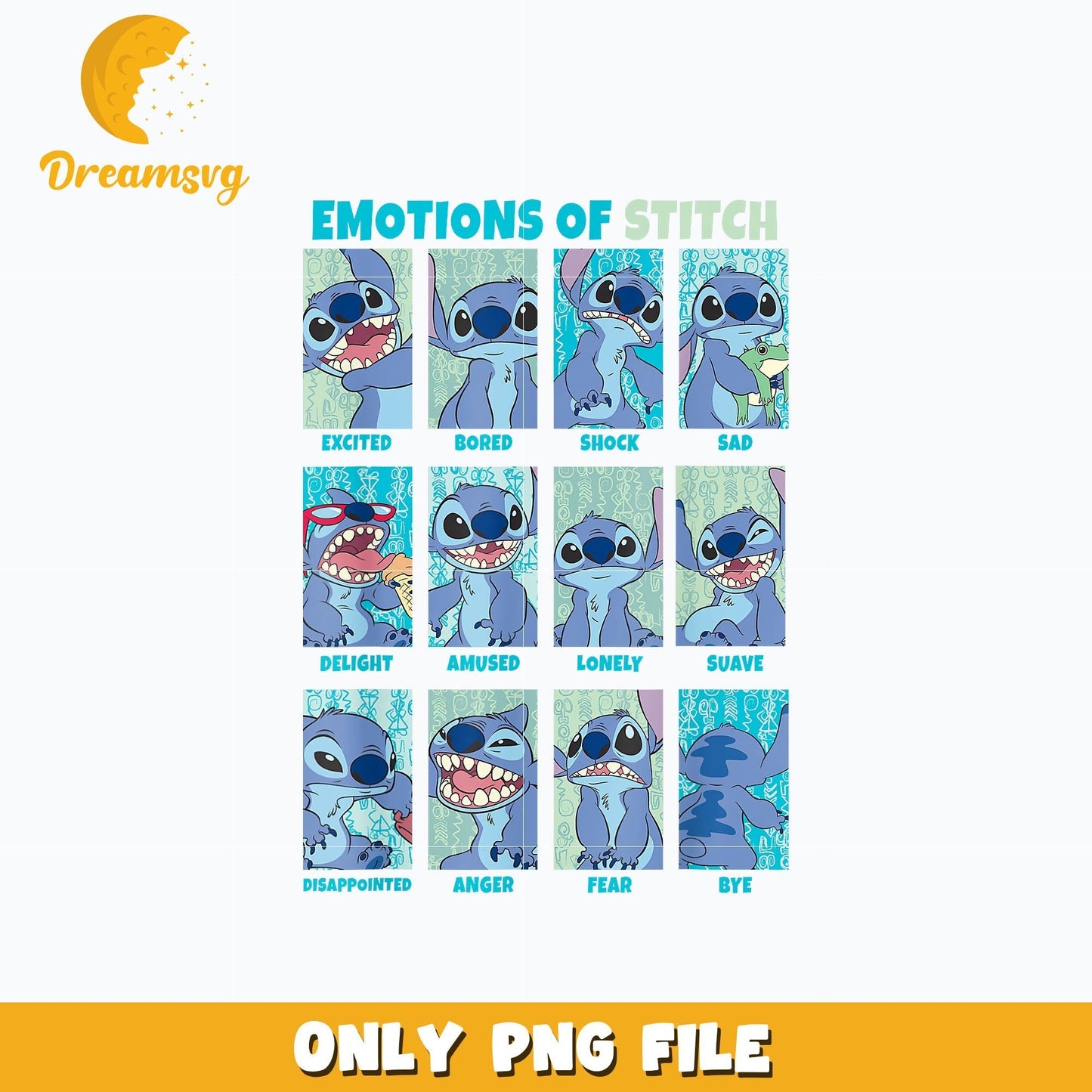 Emotions of Stitch png – Printy Studio