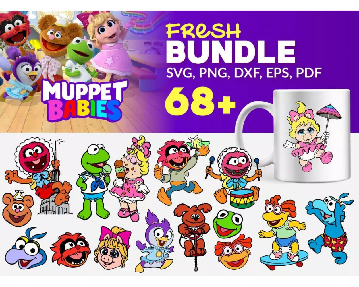 Muppet Babies Clipart Bundle, Muppets SVG, Muppet Babies Cricut Design
