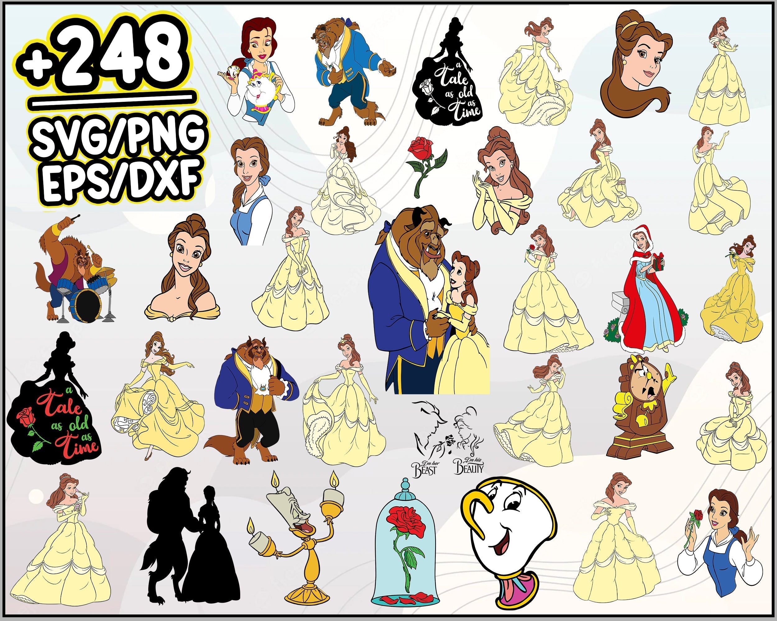 248+ Beauty Beast svg bundle, Beauty and the Beast SVG, Belle svg, Bea