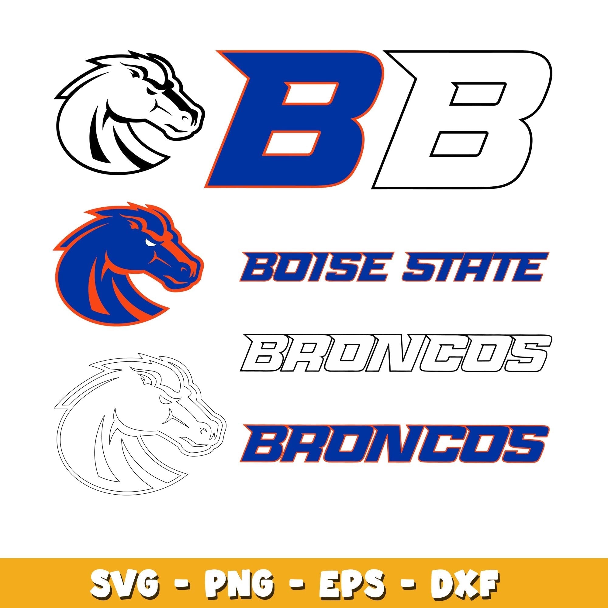 Bundle Logo Boise State Broncos svg, Boise State logo svg, ncaa svg