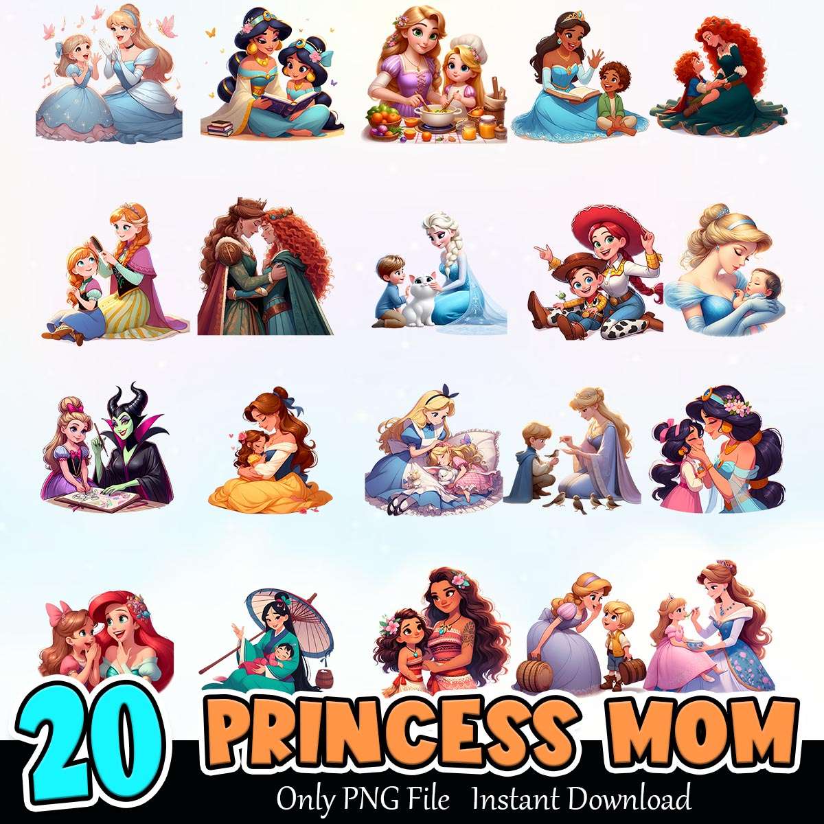 Princess Mom Bundle PNG Instant Download