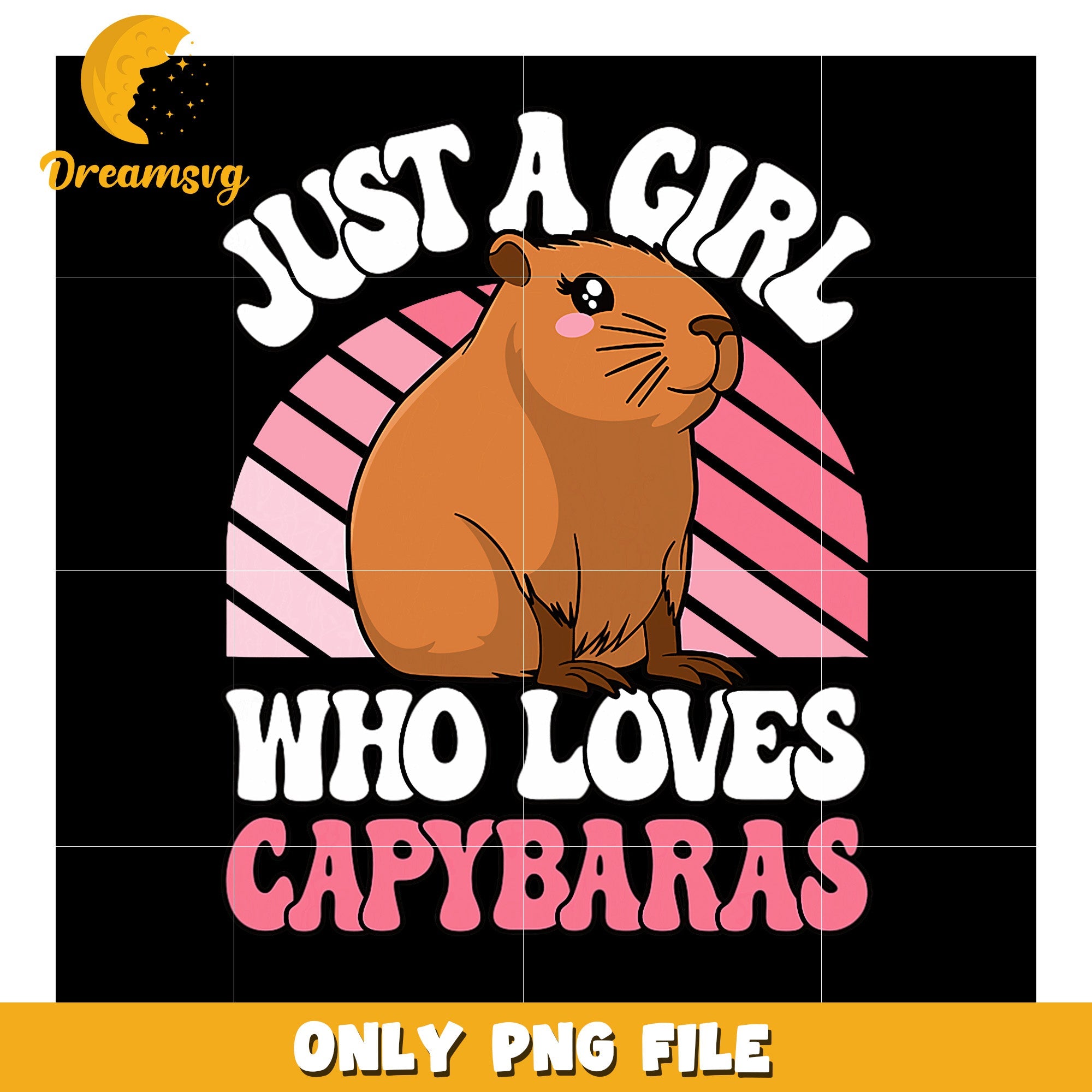 Capybara Girl PNG Cute Animal Design