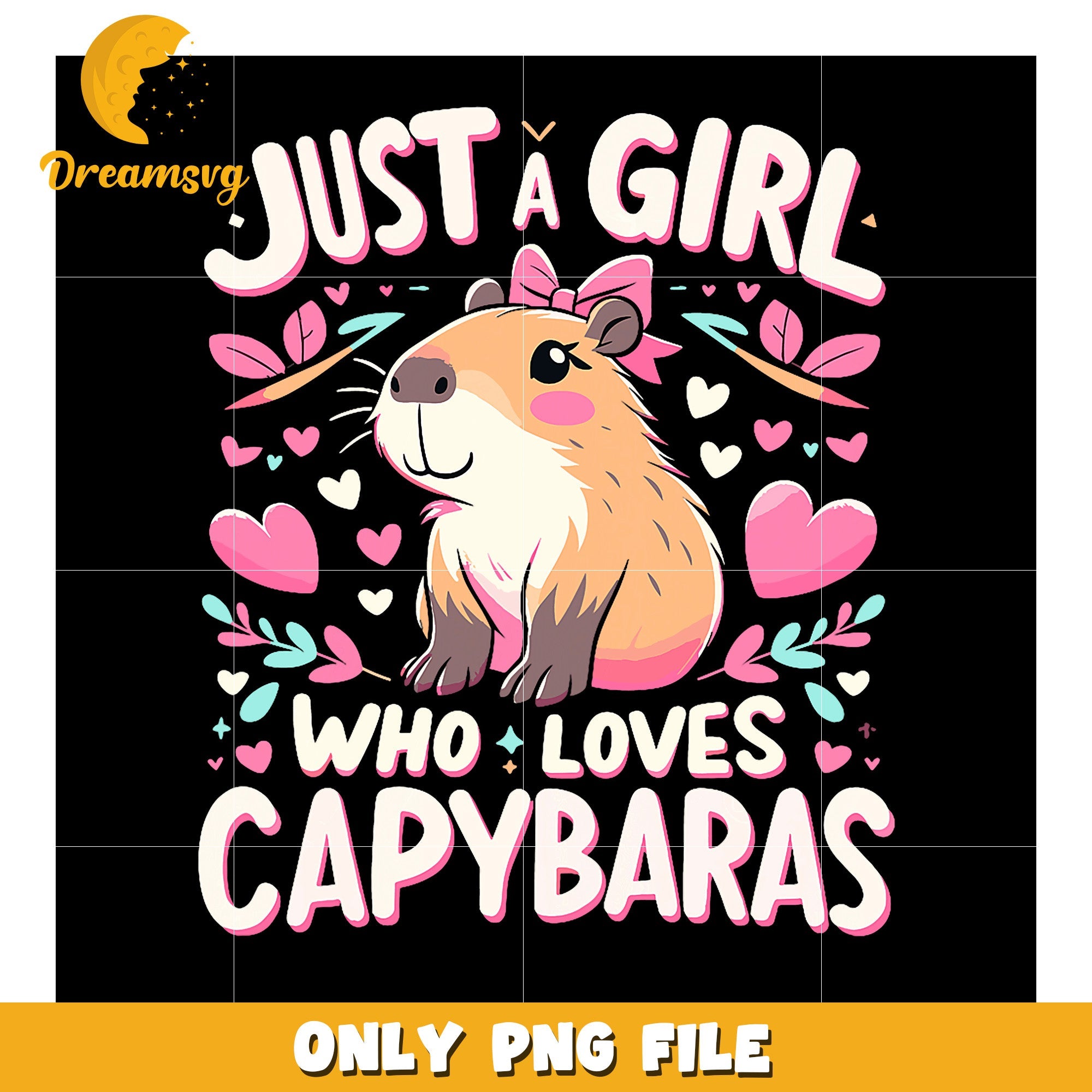 Capybara Girl PNG Cute Design