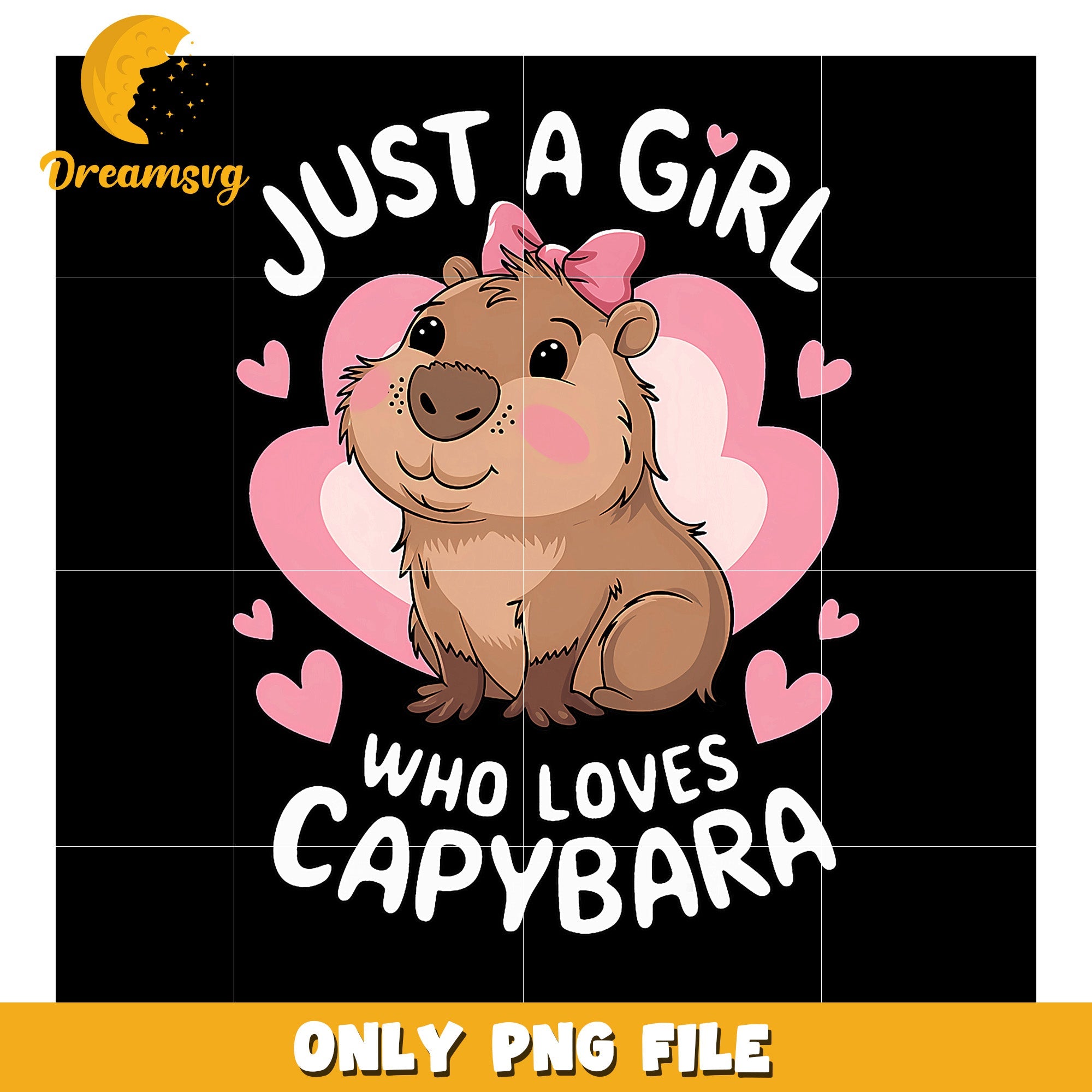 Capybara Girl PNG Cute Design Download
