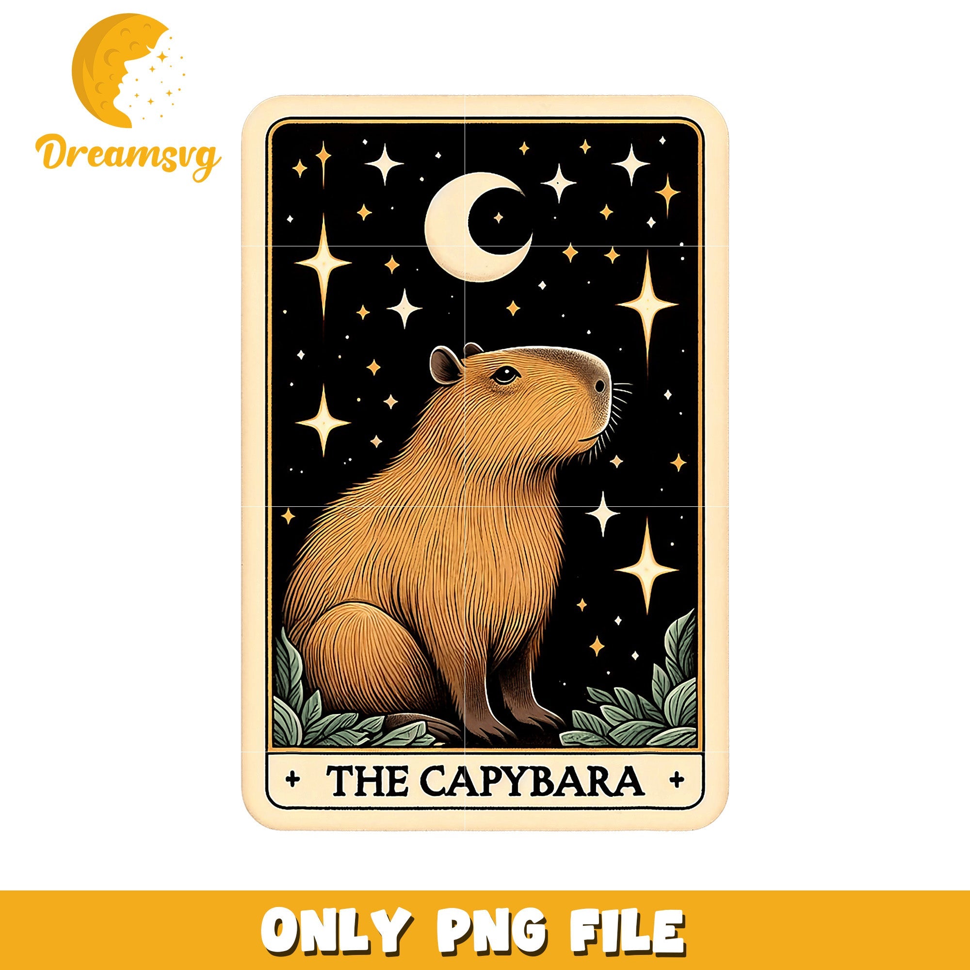 Capybara Moon Night PNG Download