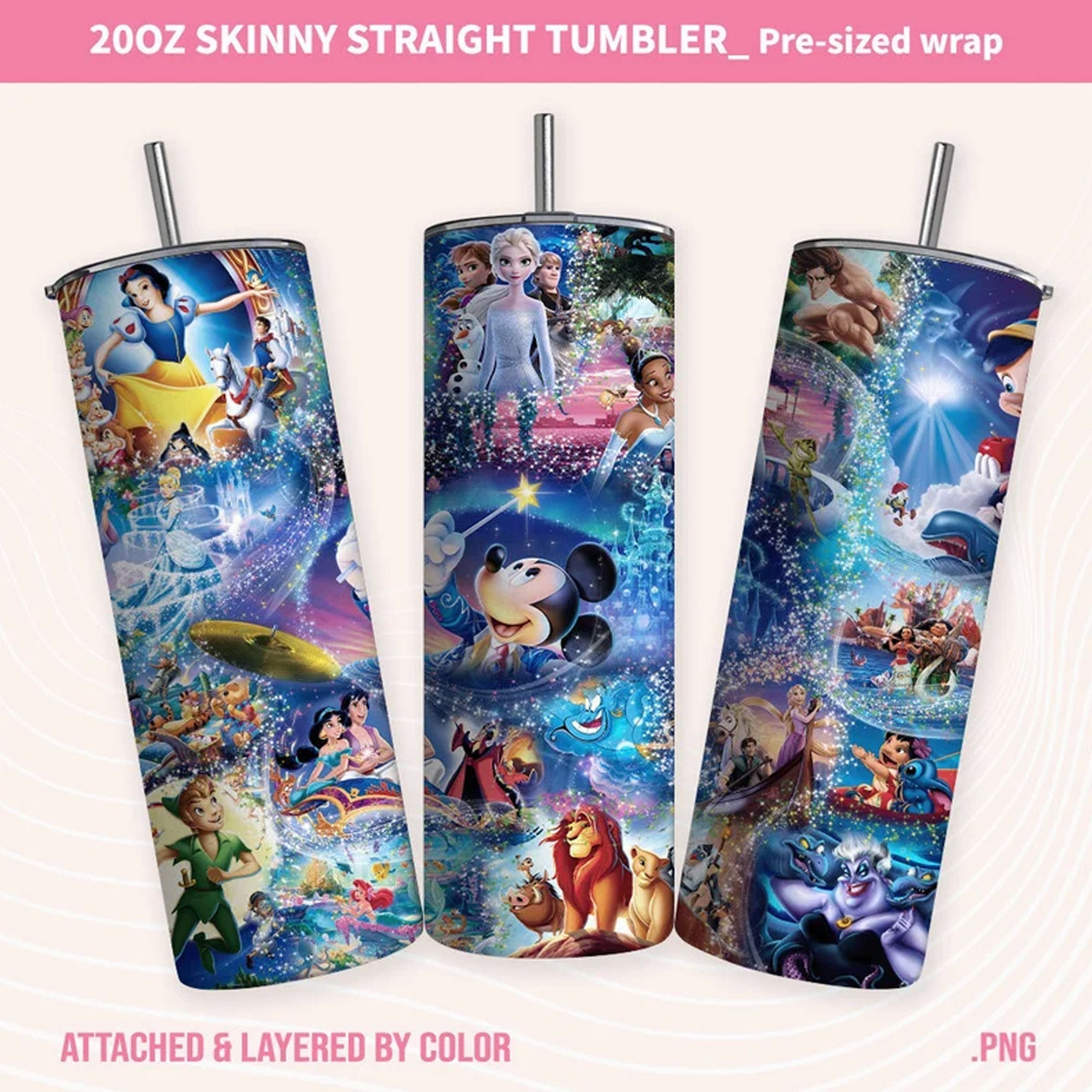 Cartoon Disney Character Tumbler Wrap