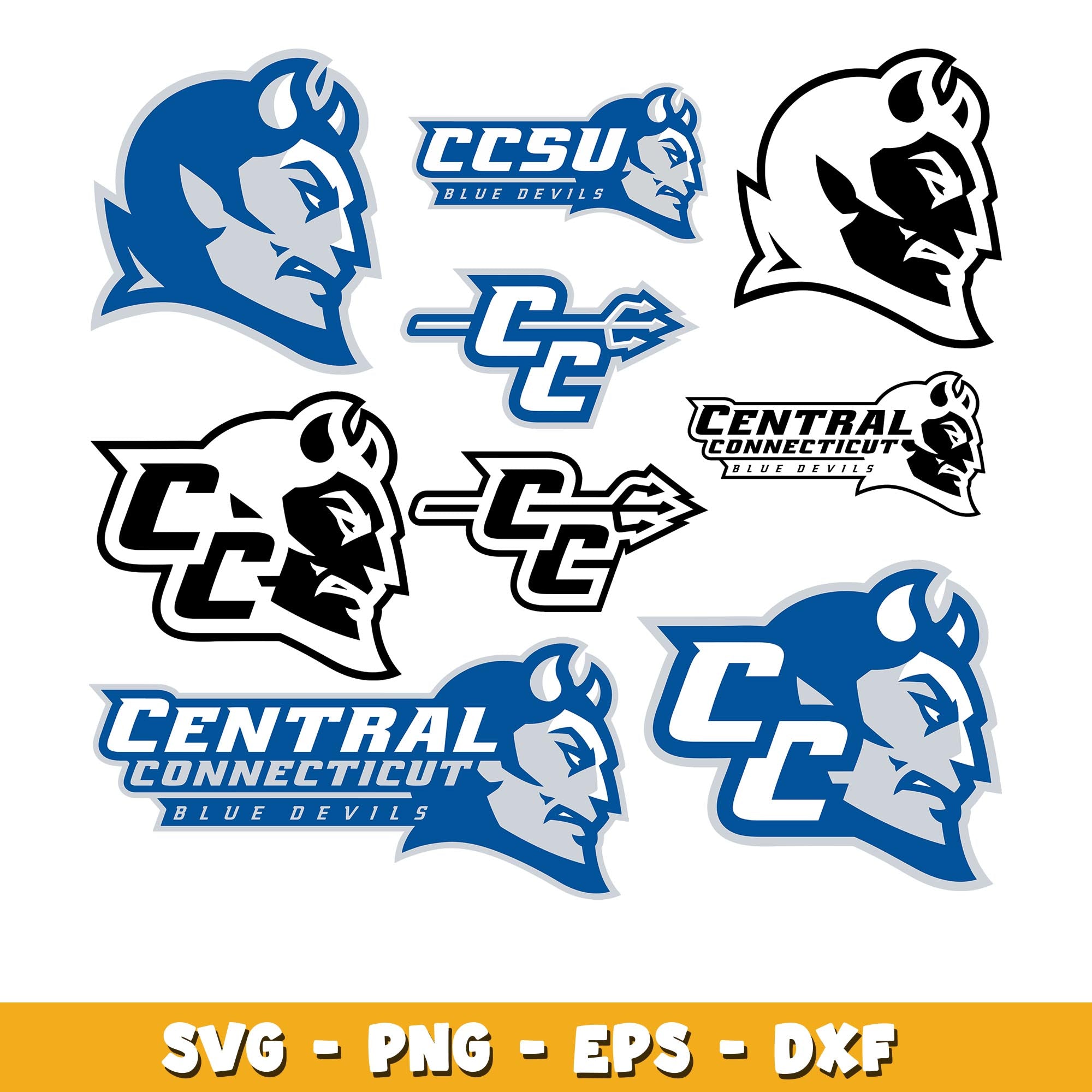 Central Connecticut Blue Devils Bundle svg, Central Connecticut Blue D