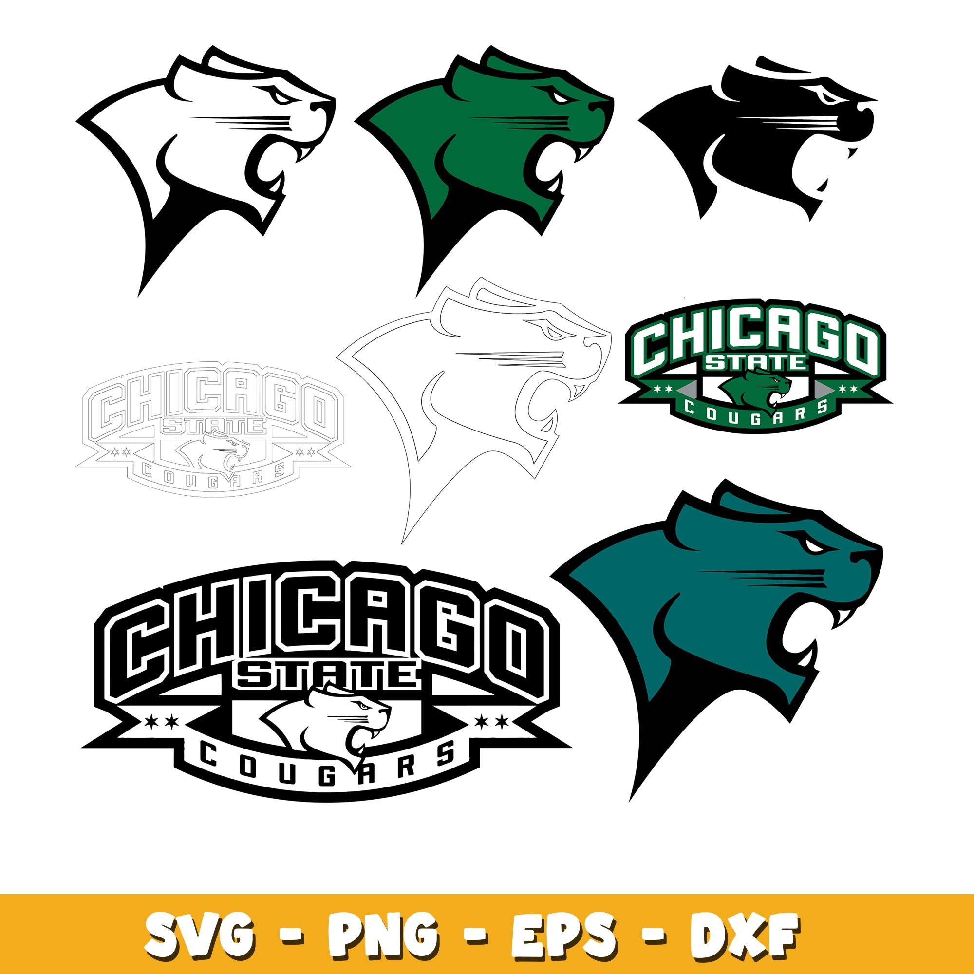 Chicago State Cougars Bundle svg, Chicago State Cougars logo svg, ncaa