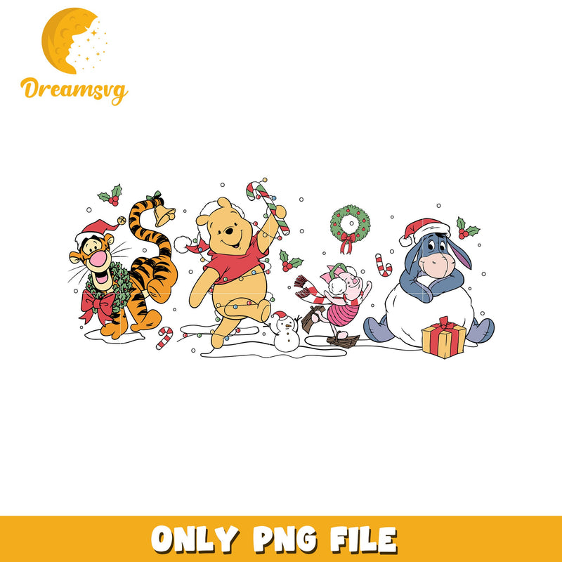 Christmas Winnie the Pooh and Friends PNG Clipart Art