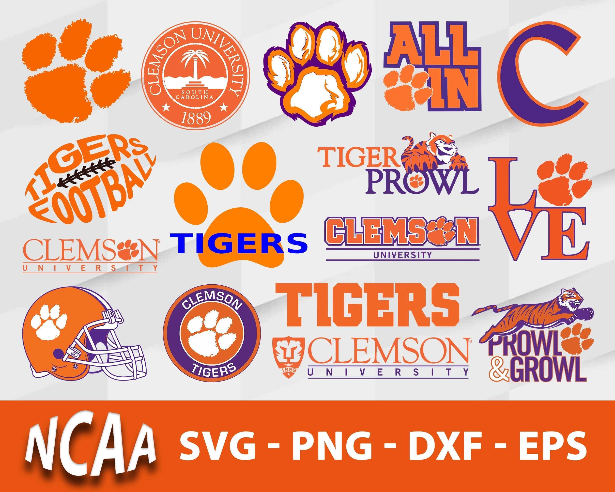 Clemson Tigers Svg Bundle, Clemson Tigers Svg, Sport Svg, Ncaa Svg, Pn