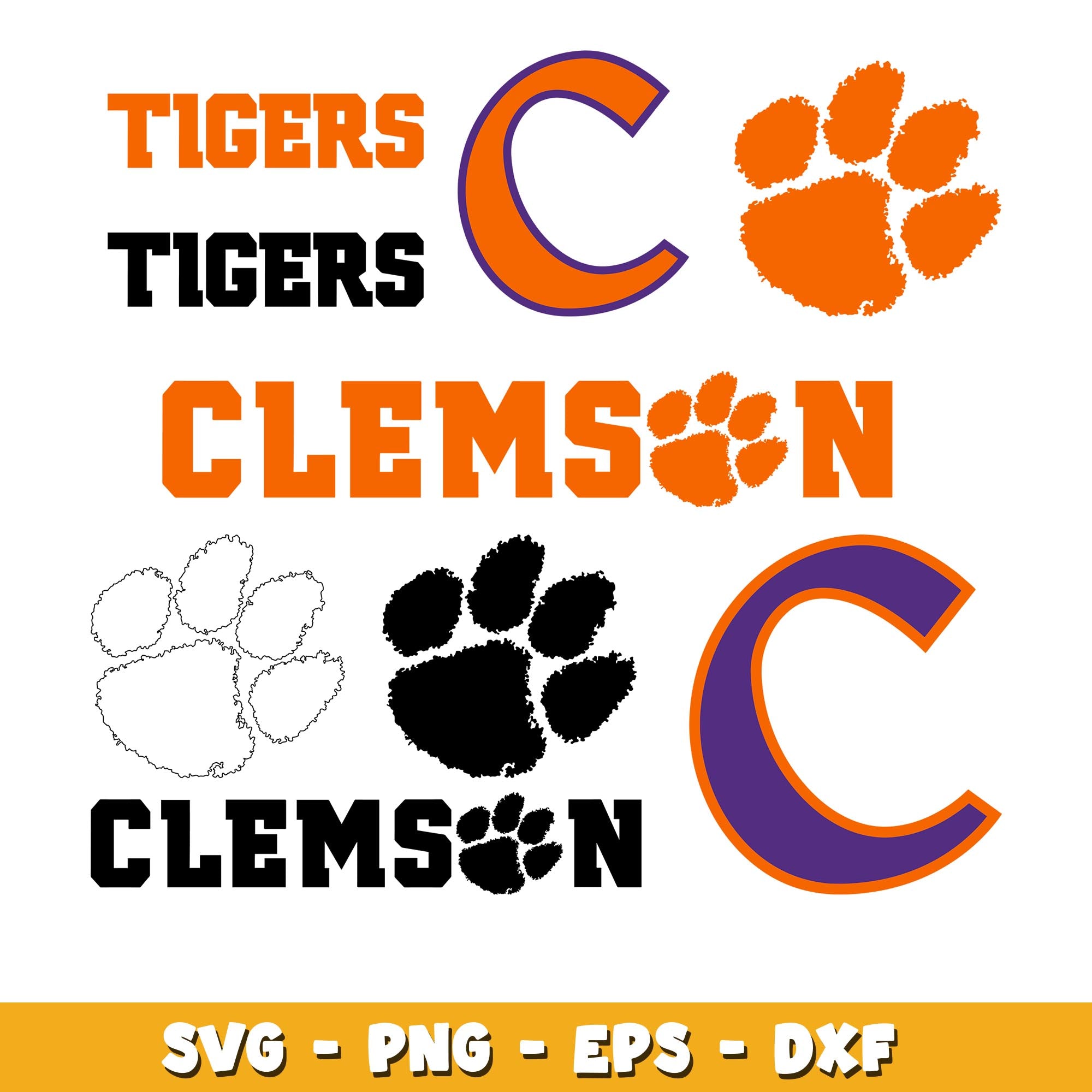 Clemson Tigers Bundle svg, Clemson Tigers logo svg, ncaa svg