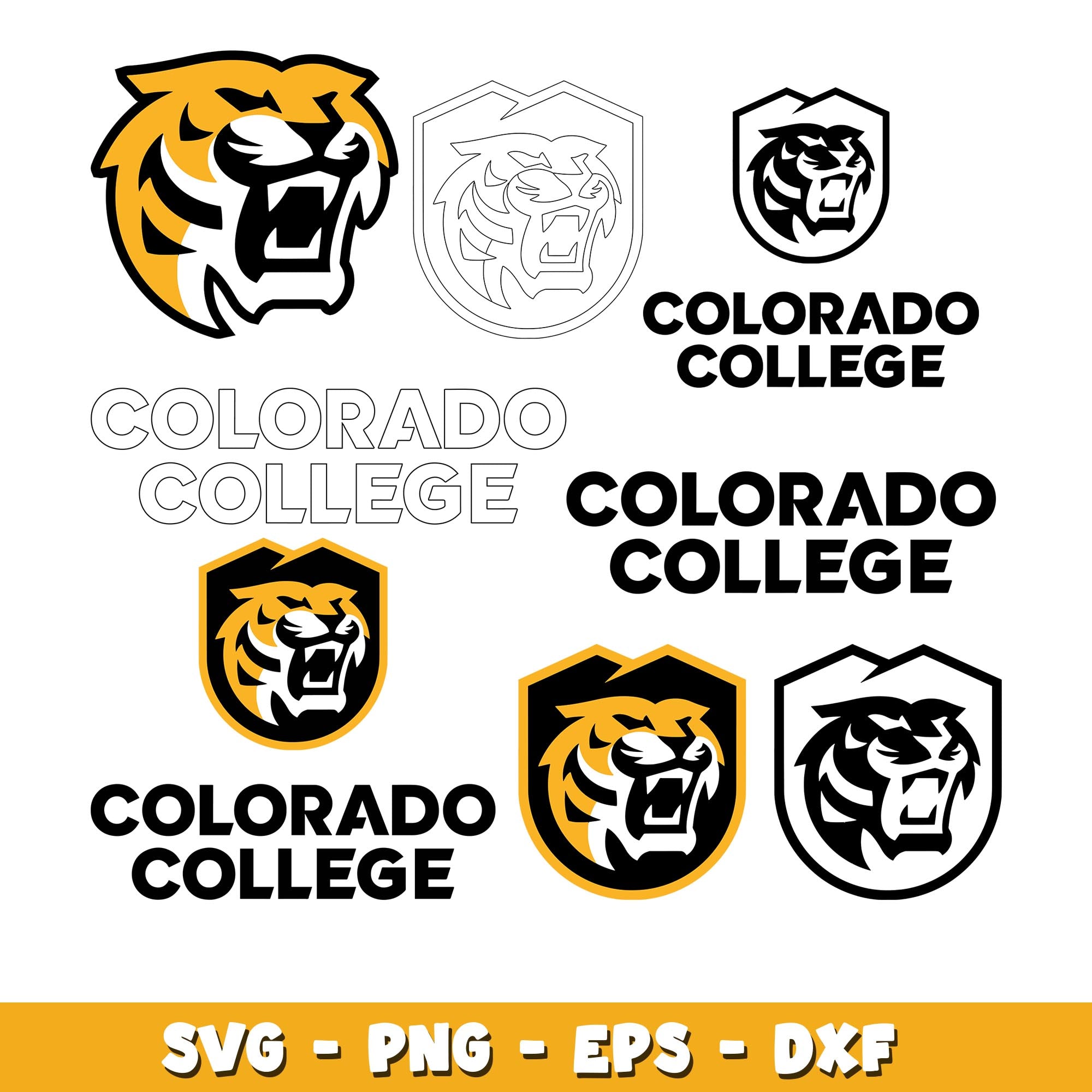 Colorado College Tigers Bundle svg, Colorado College Tigers logo svg,