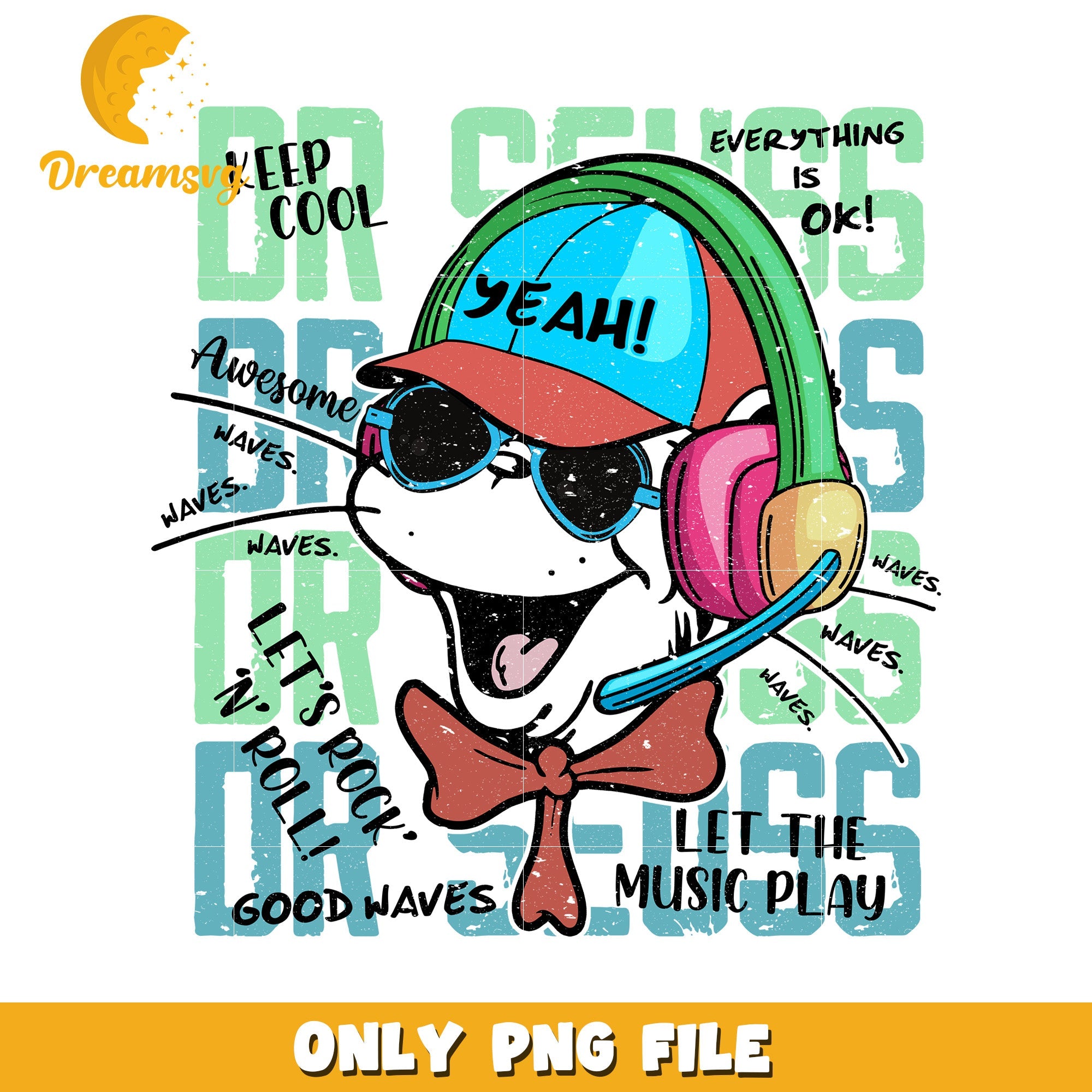 Cool Cat Music PNG Design