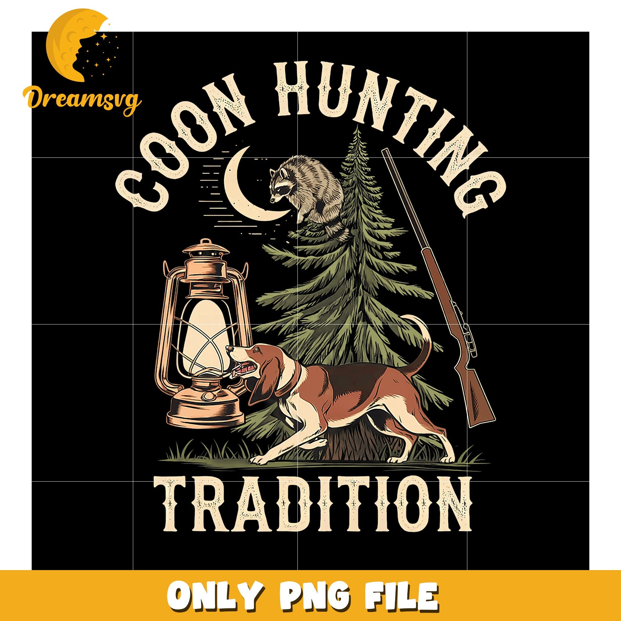 Coon Hunting Tradition PNG Design