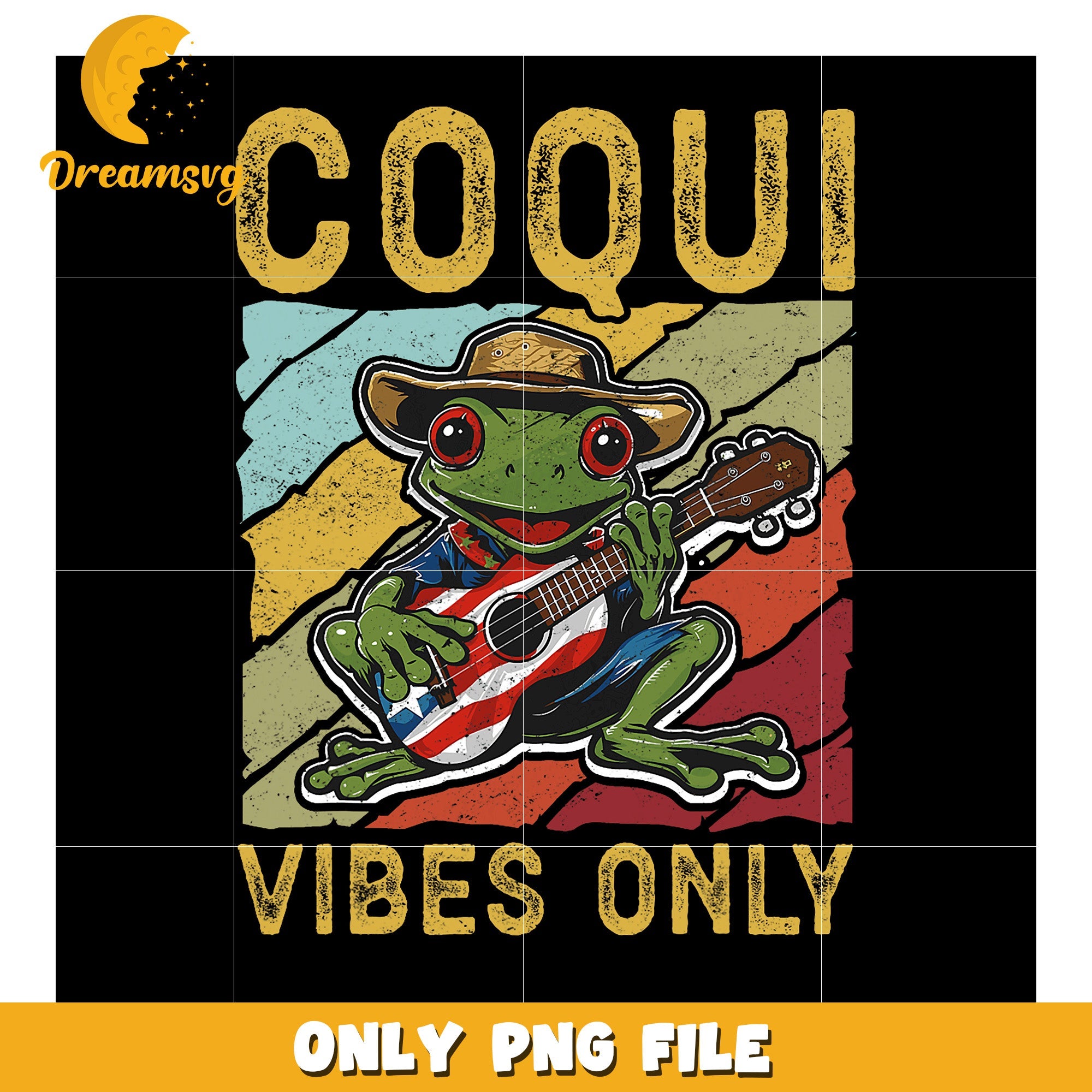Coqui Frog Ukulele Vibes PNG Design