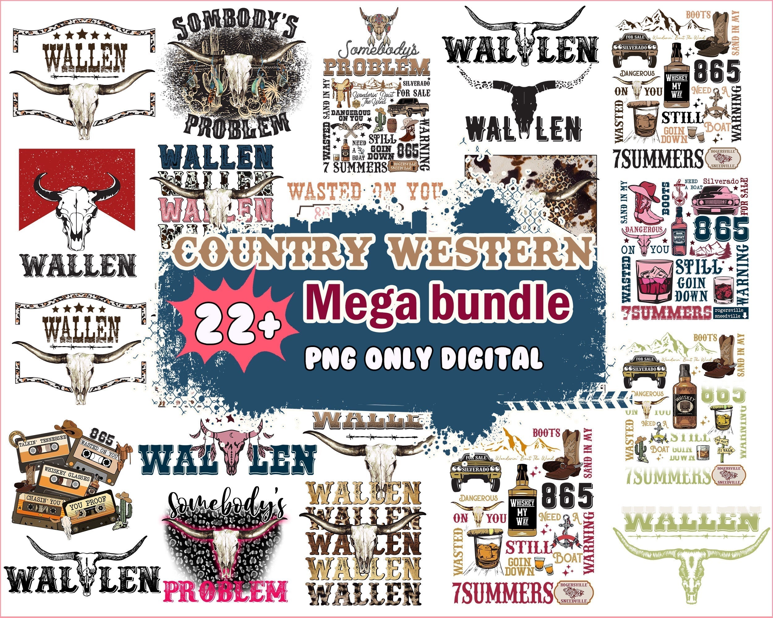 Version 2 - 22+ Country Western Valentine bundle, Valentine's day PNG,