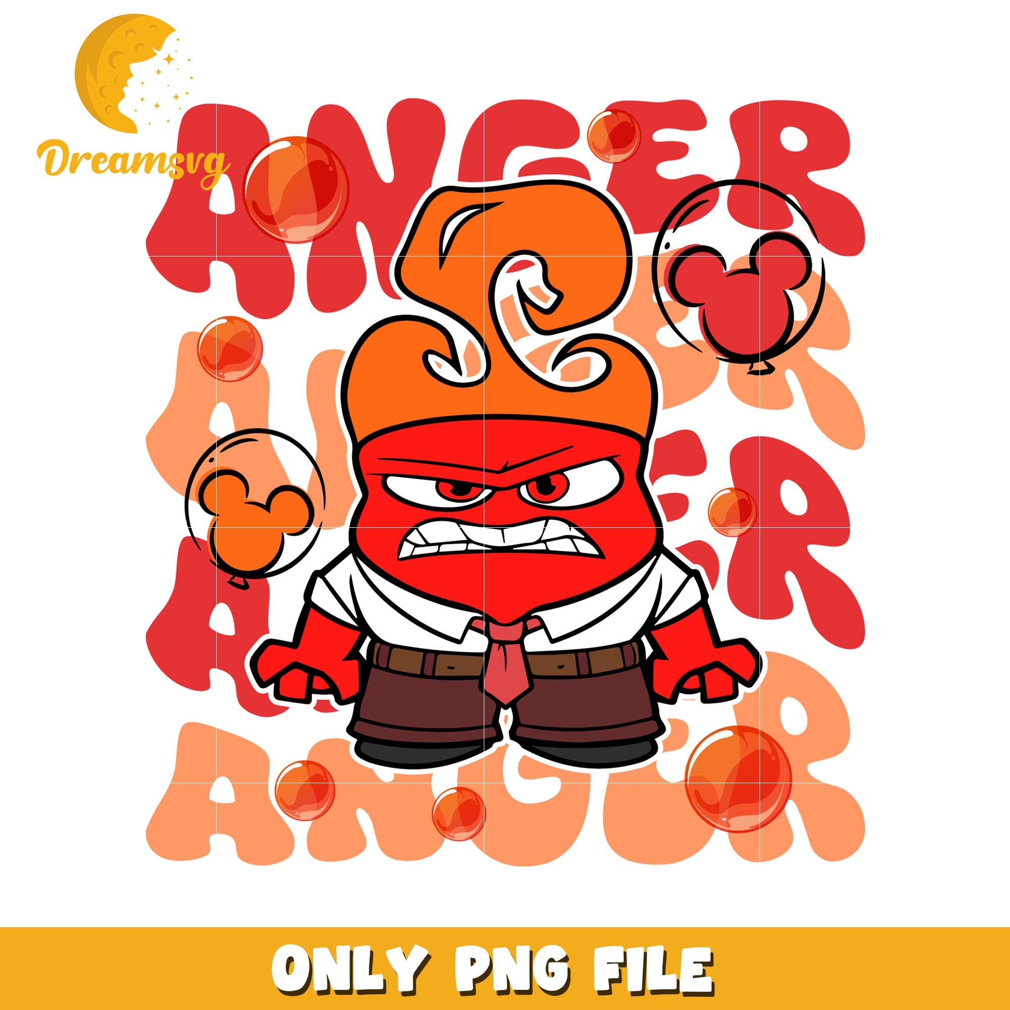 Cute Anger Character PNG Fun Digital Download Art File